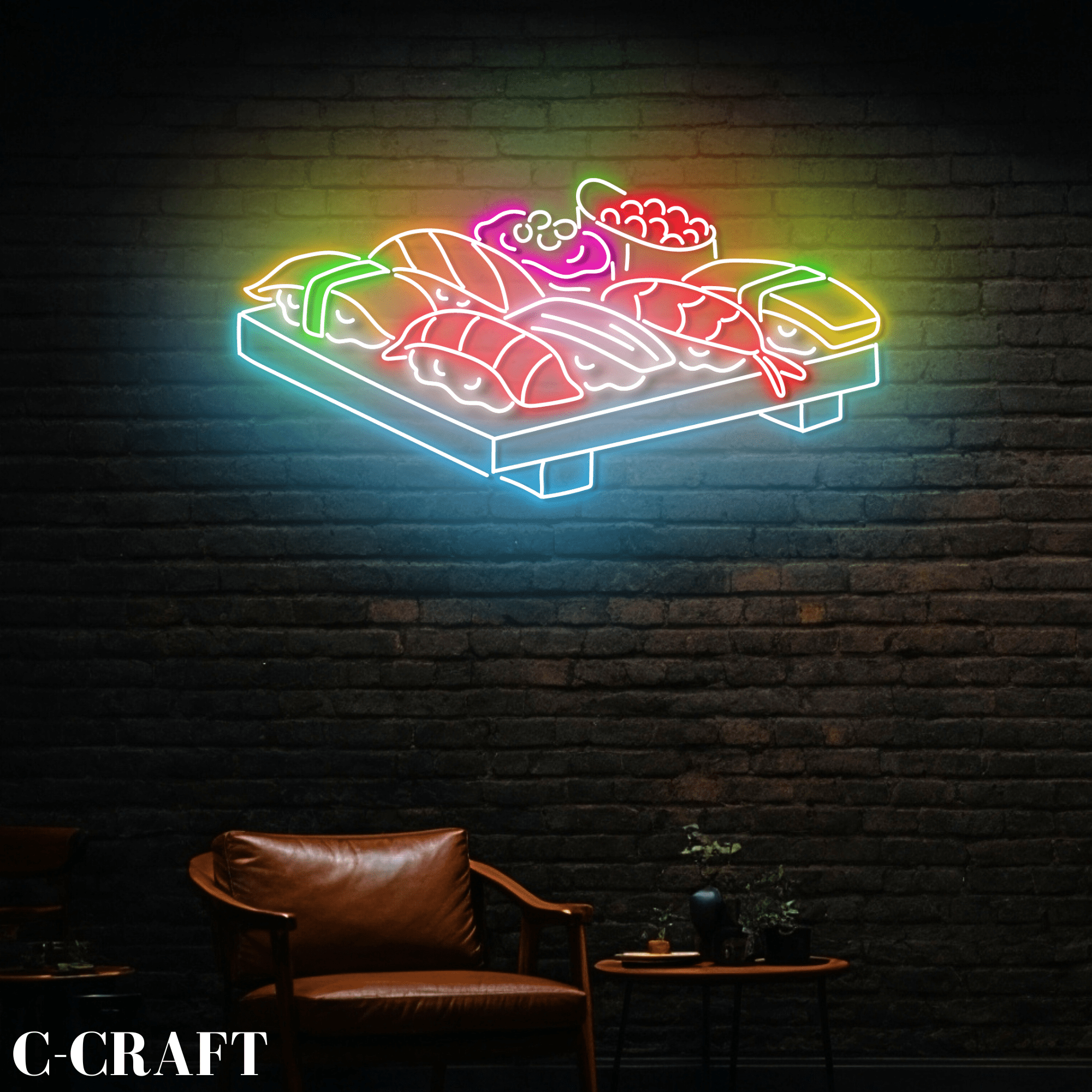 C-CRAFT Sushi Tray Neon Led Light for Japanese Sushi Gimbap Restaurant ...