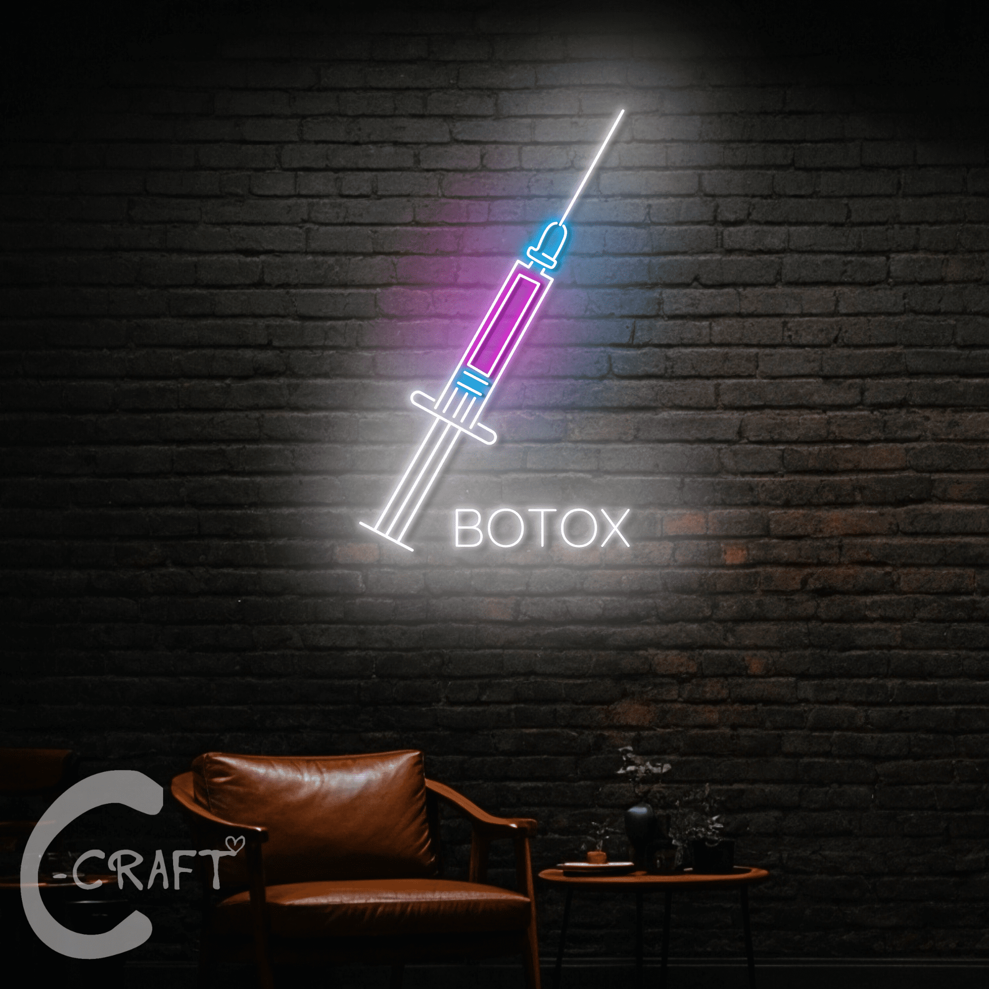 C-CRAFT Syringe Botox Neon Led Light Sign 27 inch for Botox Beauty Spa ...