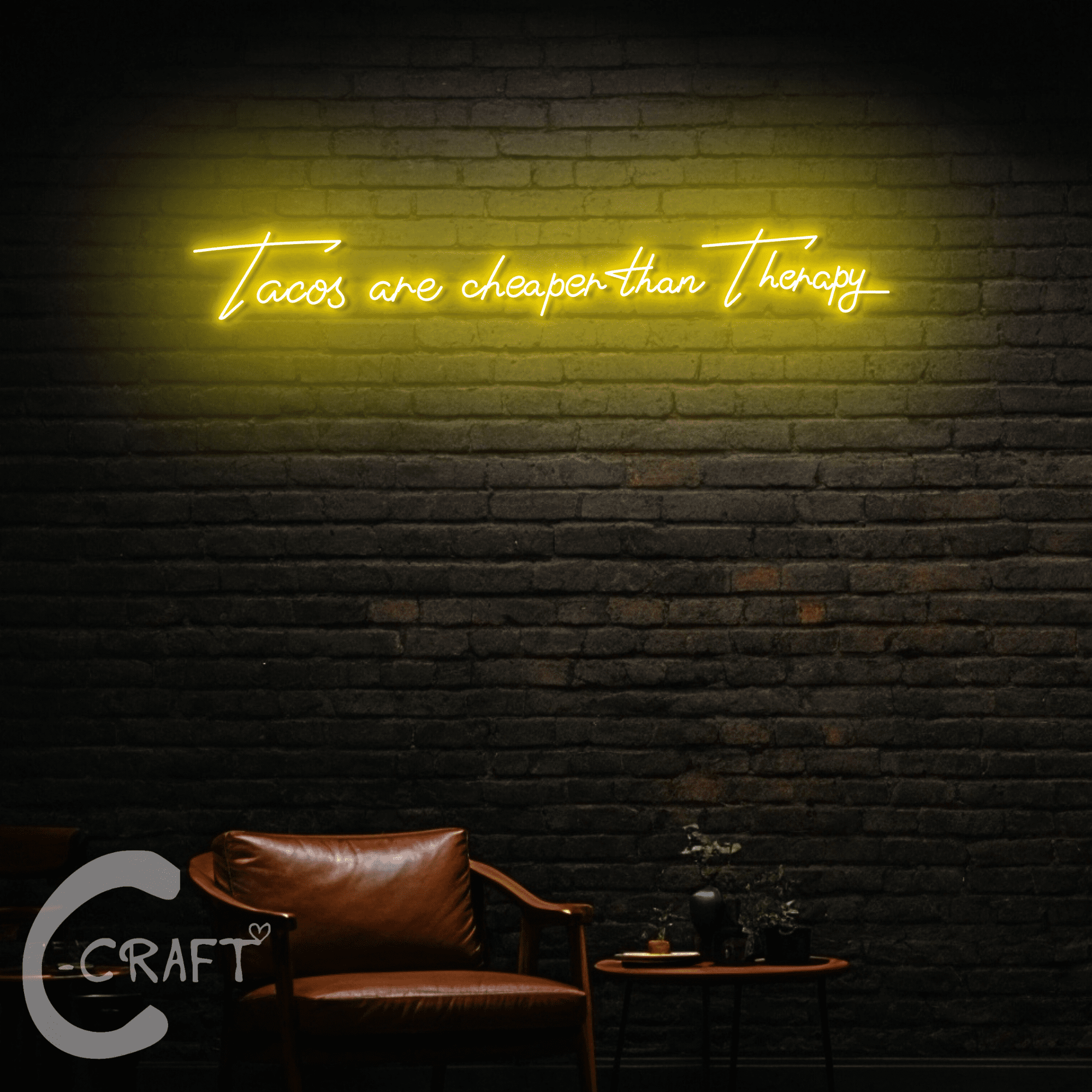 C-CRAFT Tacos Are Cheaper Than Therapy Neon Led Light Up 23 inch for ...
