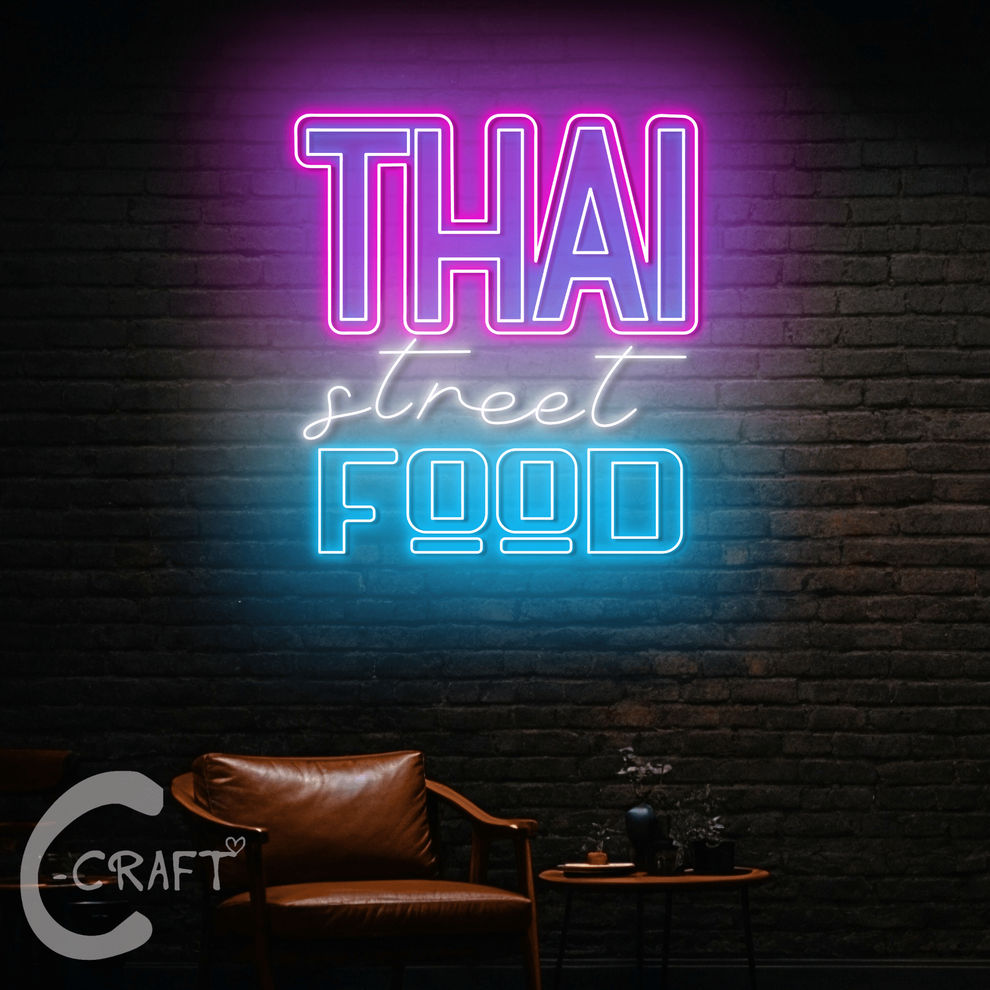 C-CRAFT Thai Street Food Neon Led Lights 35 inch for Thai Restaurant ...