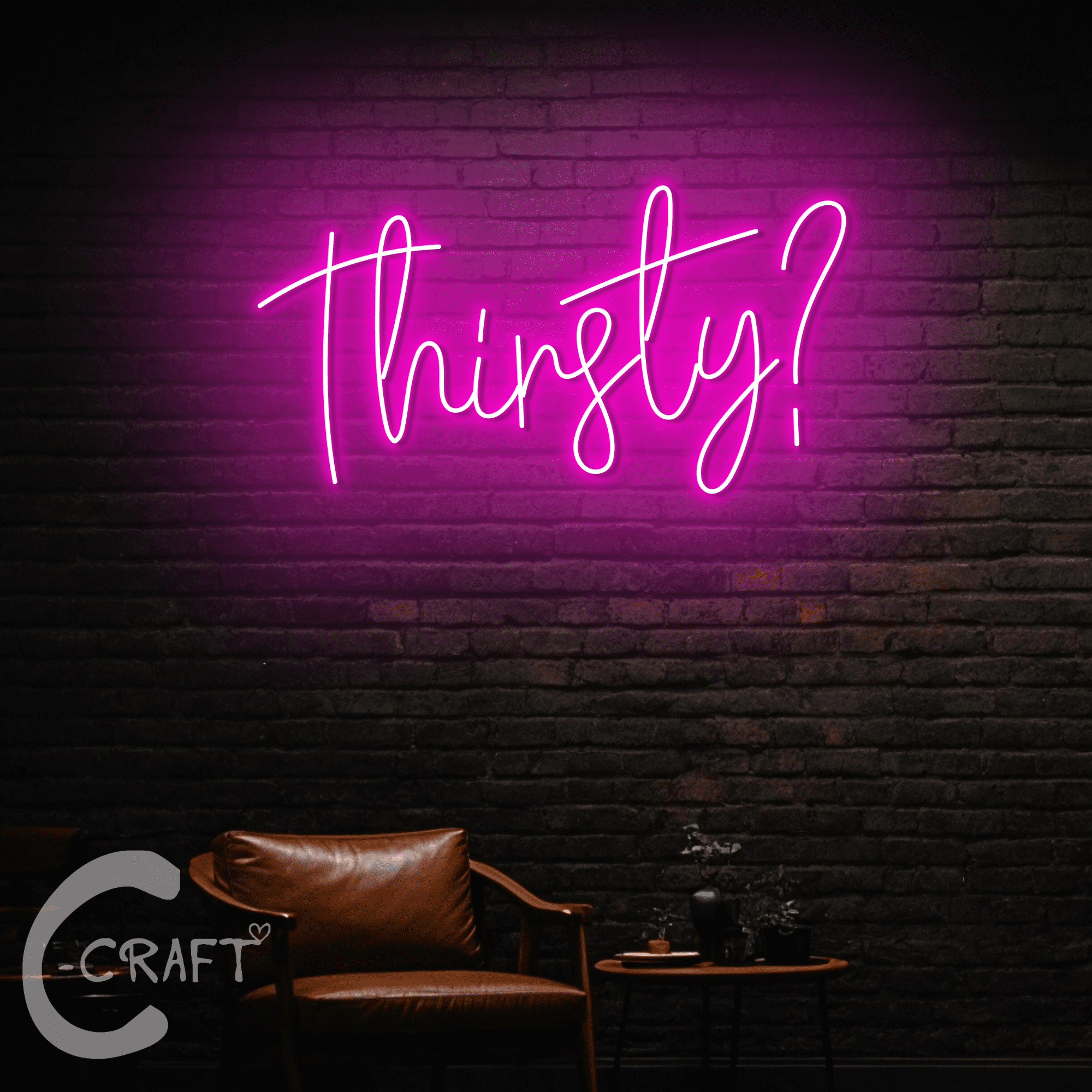 C-CRAFT Thirsty Neon Sign LED Light 25 inch for Bar Pub Decor - Walmart.com