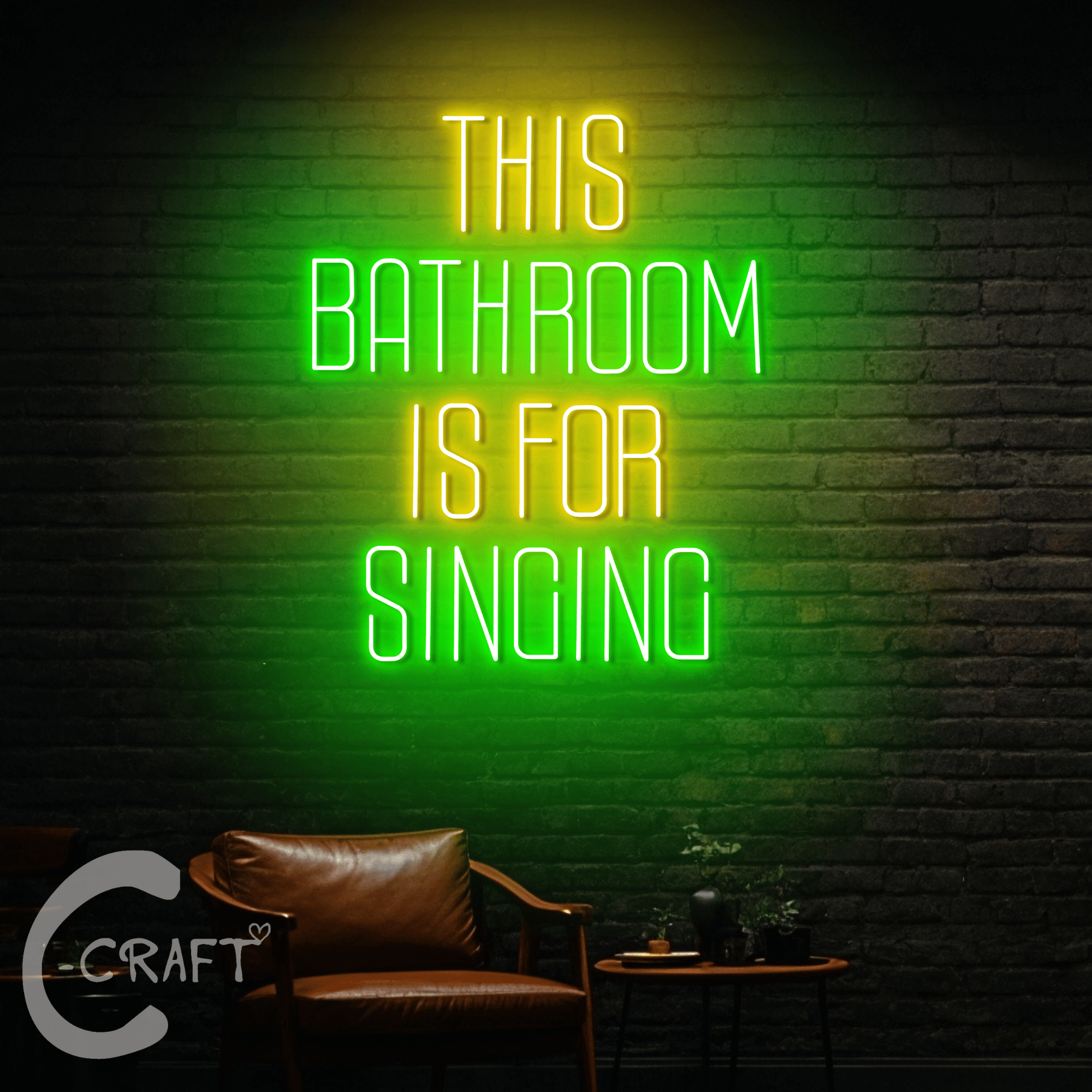 C-CRAFT This Bathroom Is For Singing Neon Led Light Sign 40 inch for ...