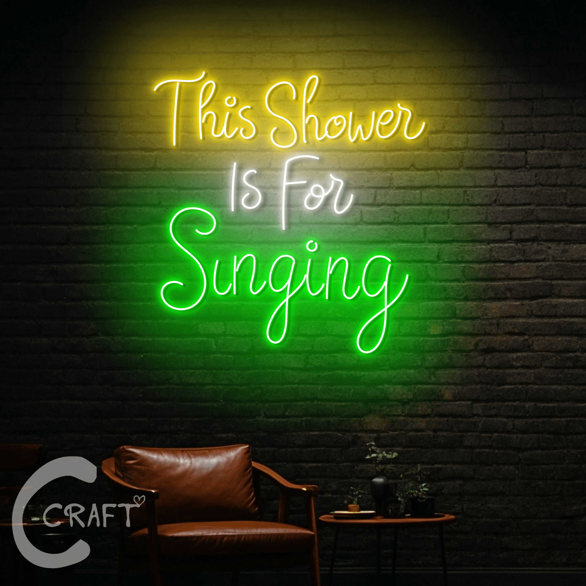 C-CRAFT This Shower Is For Singing Neon Led Light Sign 25 inch for ...