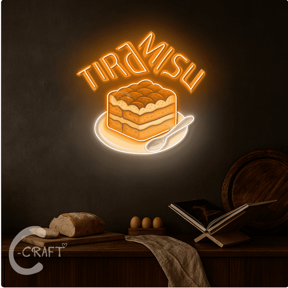 C-CRAFT Tiramisu Led Neon Sign 40 inches, Bakery Wall Art Decoration ...