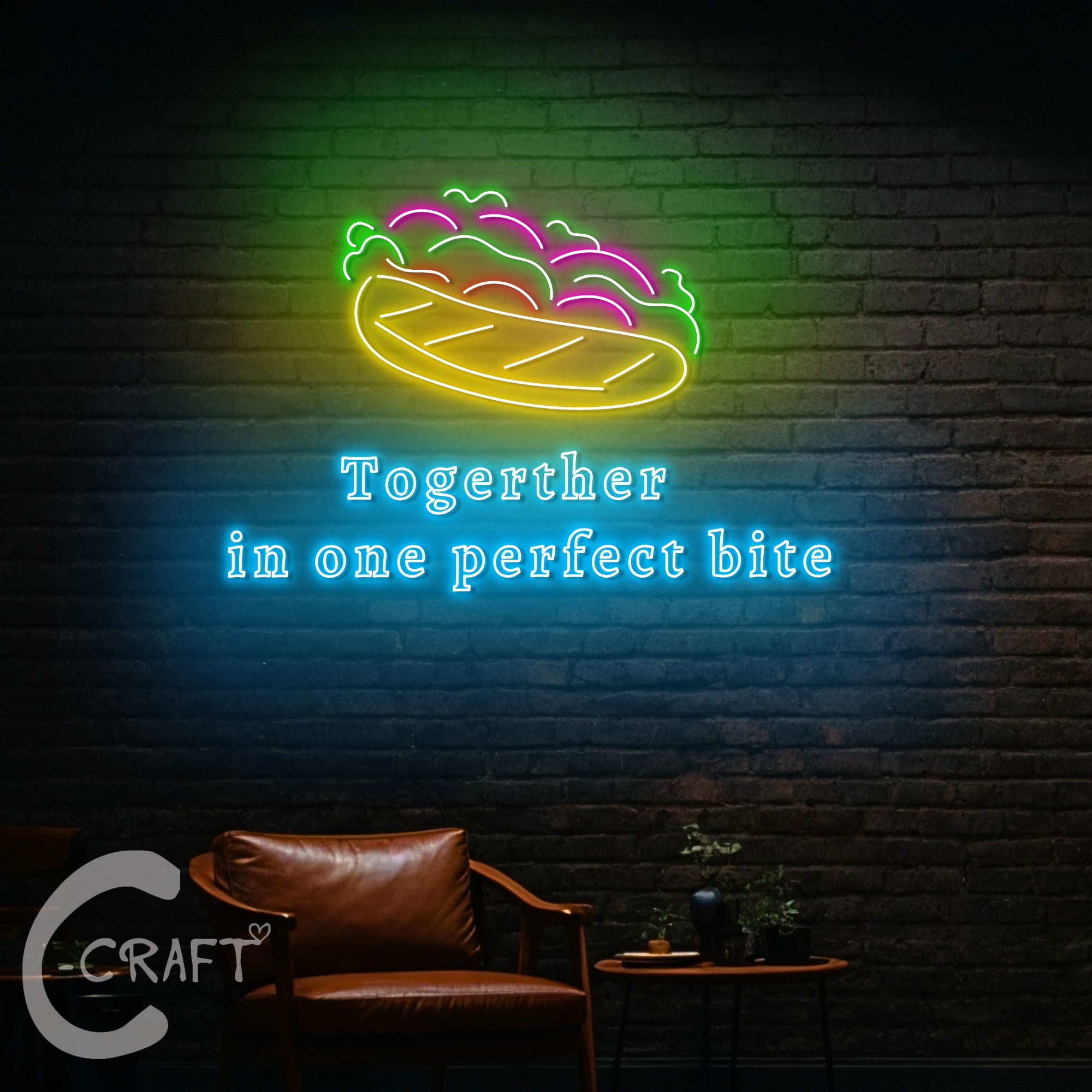 C-CRAFT Together In One Perfect Bite Neon Led Light Up 30 inch for ...