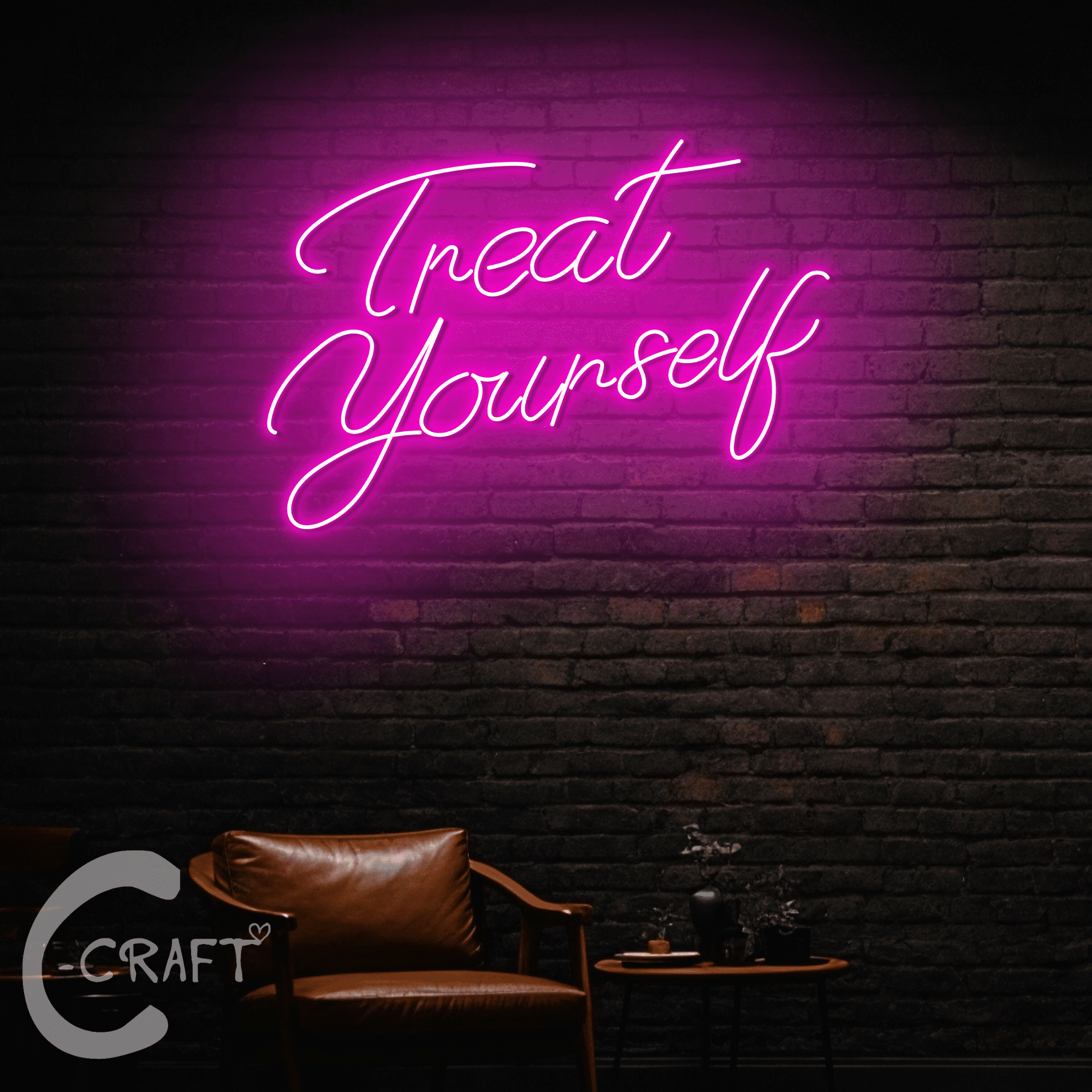 C-CRAFT Treat Yourself Neon Led Light Up 40 inch for Home Living Room ...
