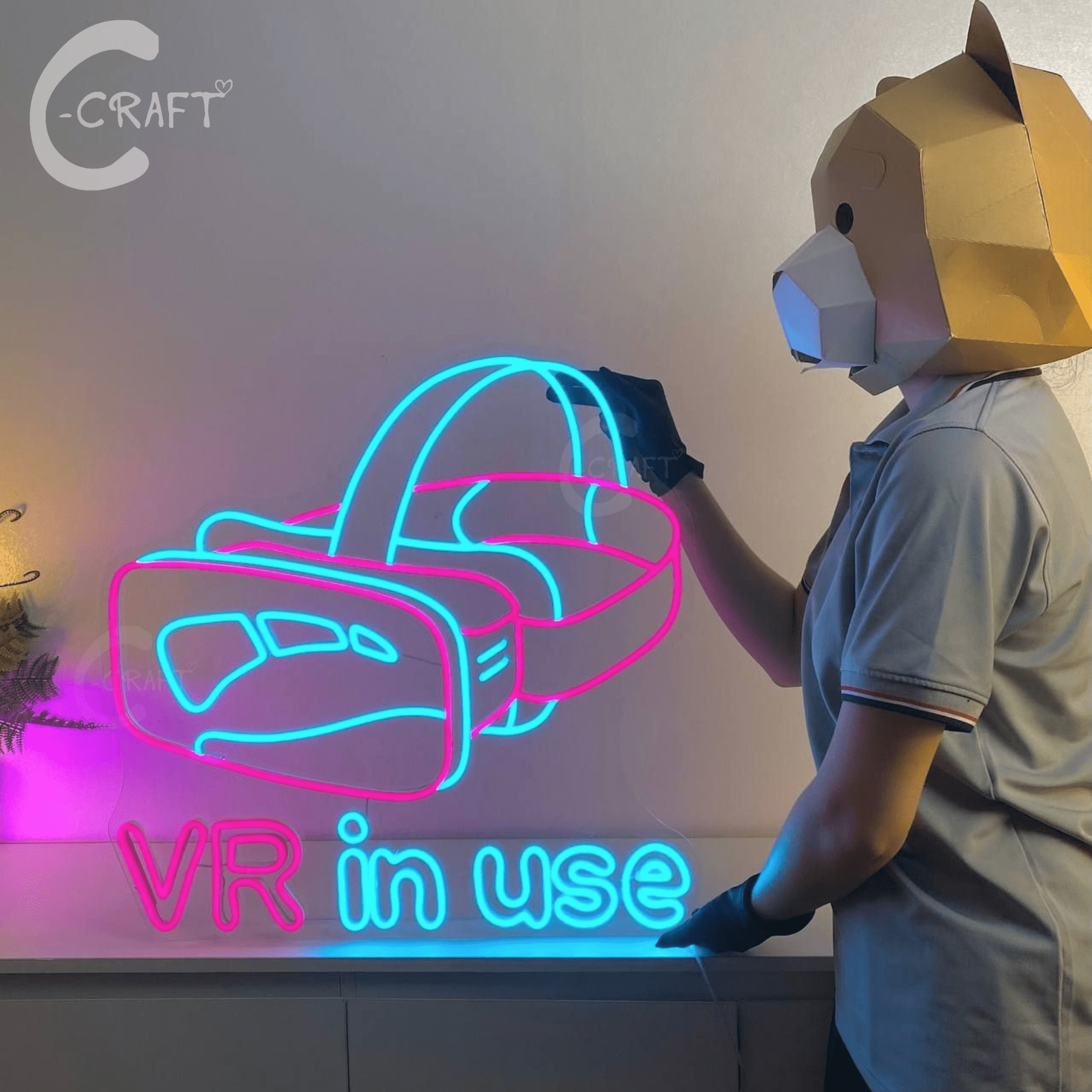 C-CRAFT VR Game Neon Light Led Sign 33 inch for Gaming Room Wall Art ...