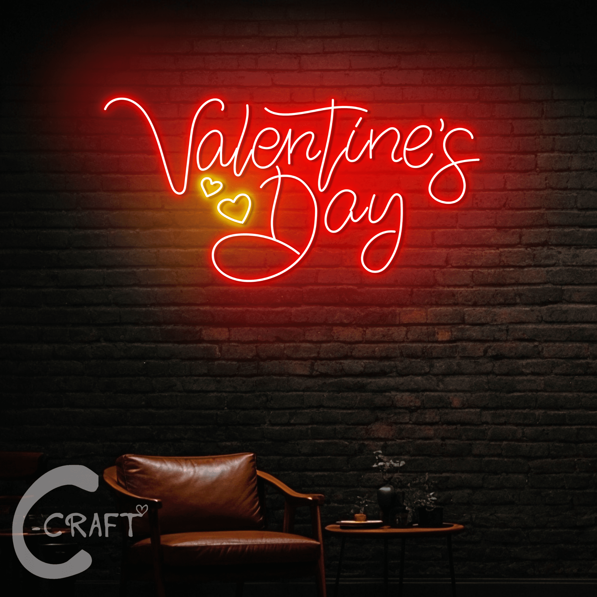 C-CRAFT Valentines Day Neon Led Light Up 20 inch for Valentine Home Bar ...