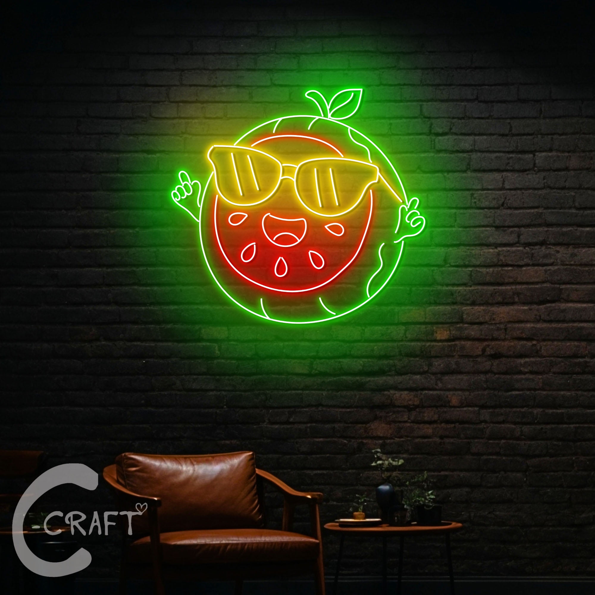 C-CRAFT Watermelon Sunglass Led Light Up 20 inch for Fruit Juice Shop ...