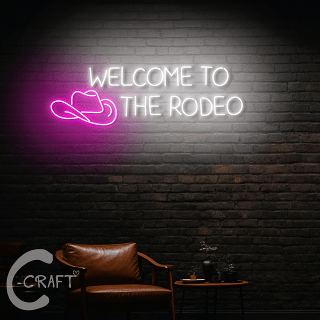C-CRAFT Welcome To The Rodeo Neon Led Lights 20 inch for Cowboy Home ...