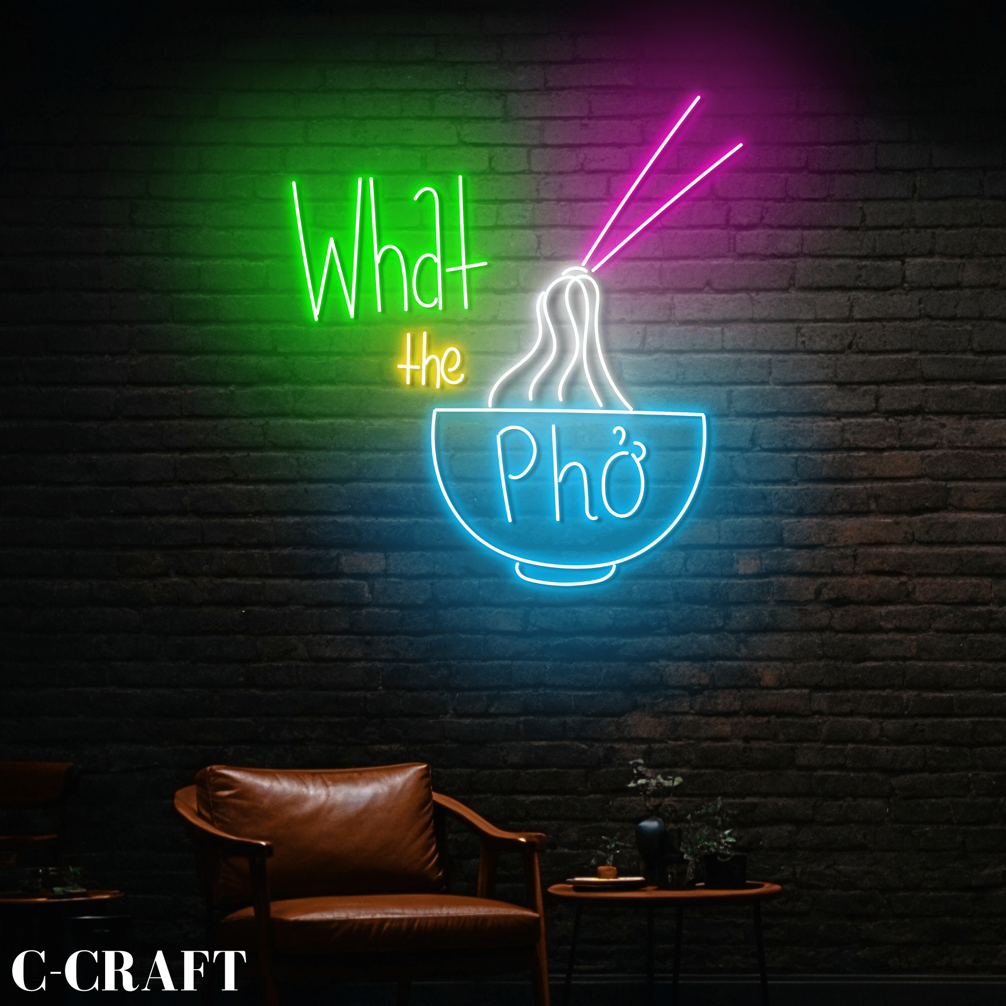C-CRAFT What The Pho Neon Led Light for Vietnamese Pho Restaurant Wall ...