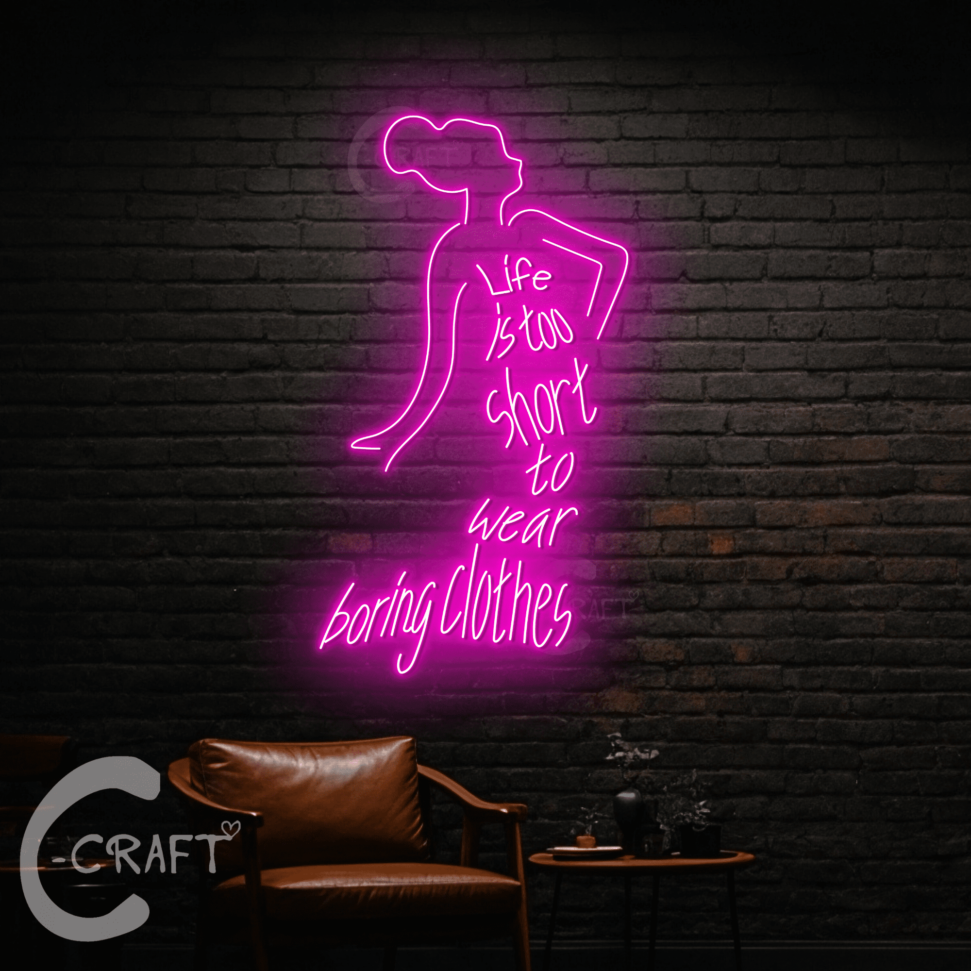 C-CRAFT Woman Clothes Neon Light Led Sign 40 inch for Clothing Shop ...