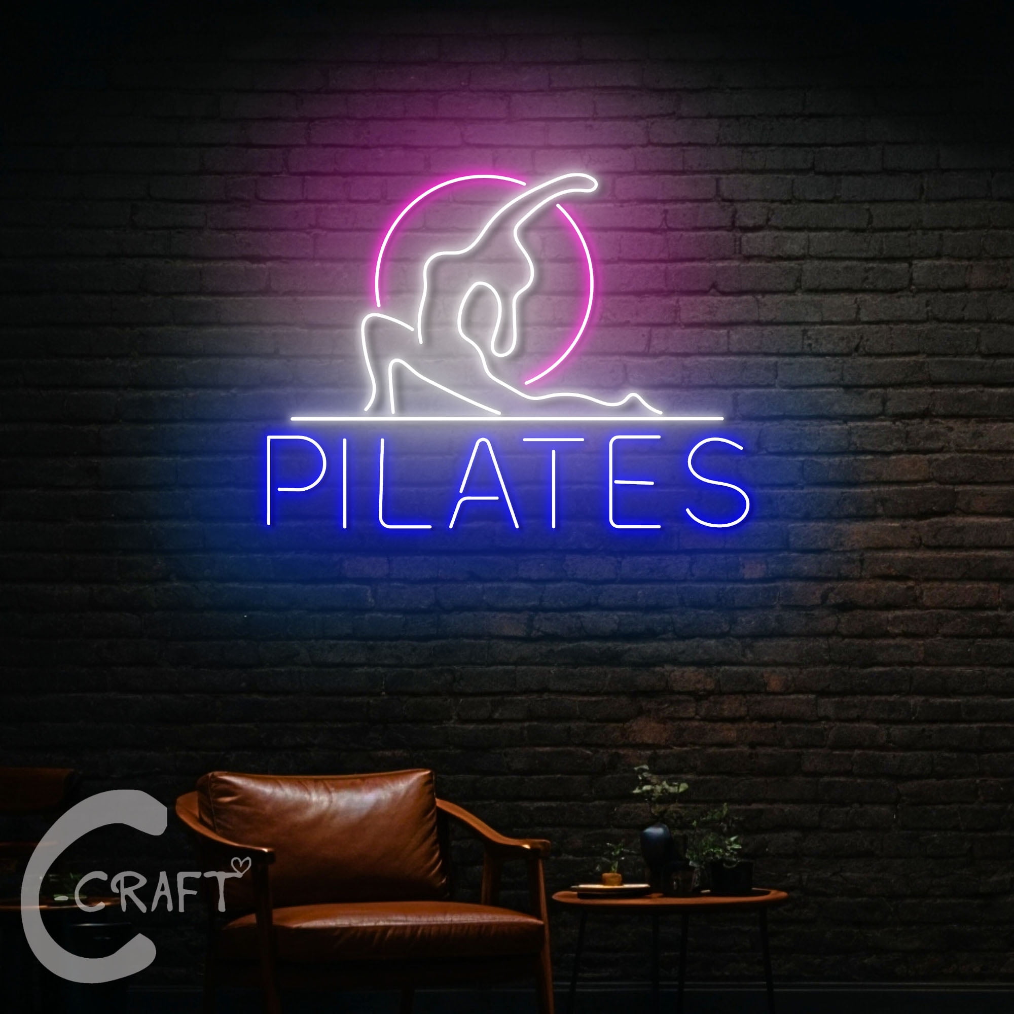 C-CRAFT Woman Pilates Neon Led Light Up 38 inch for Pilates Yoga Club ...
