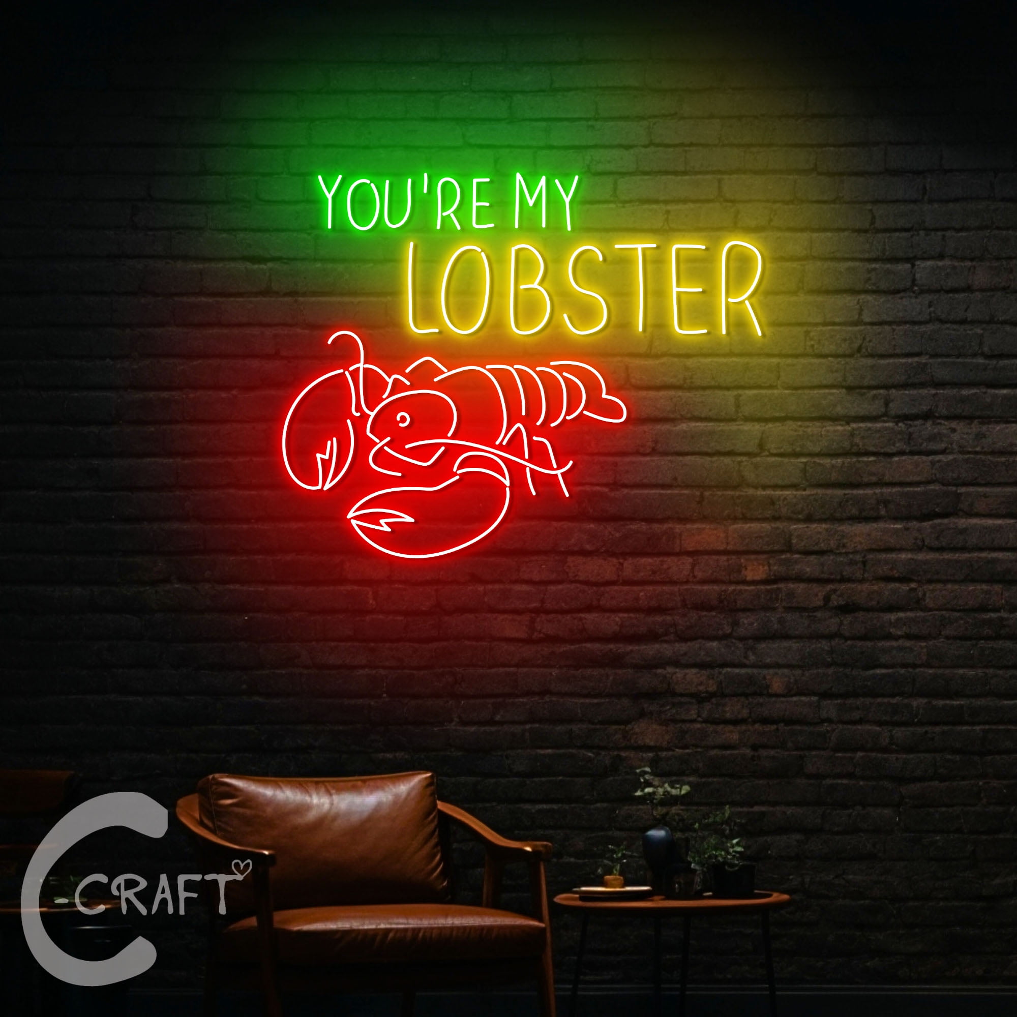 C-CRAFT You're My Lobster Neon Led Light Up 23 inch for Lobster Shop ...