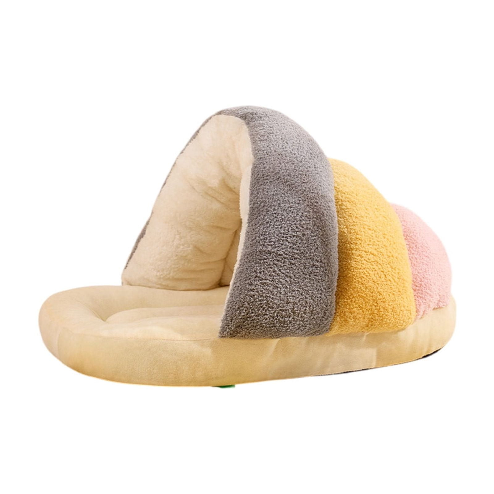 C Cat Bed Slipper Design Semi-Enclosed Warming Lair For Pets Self ...