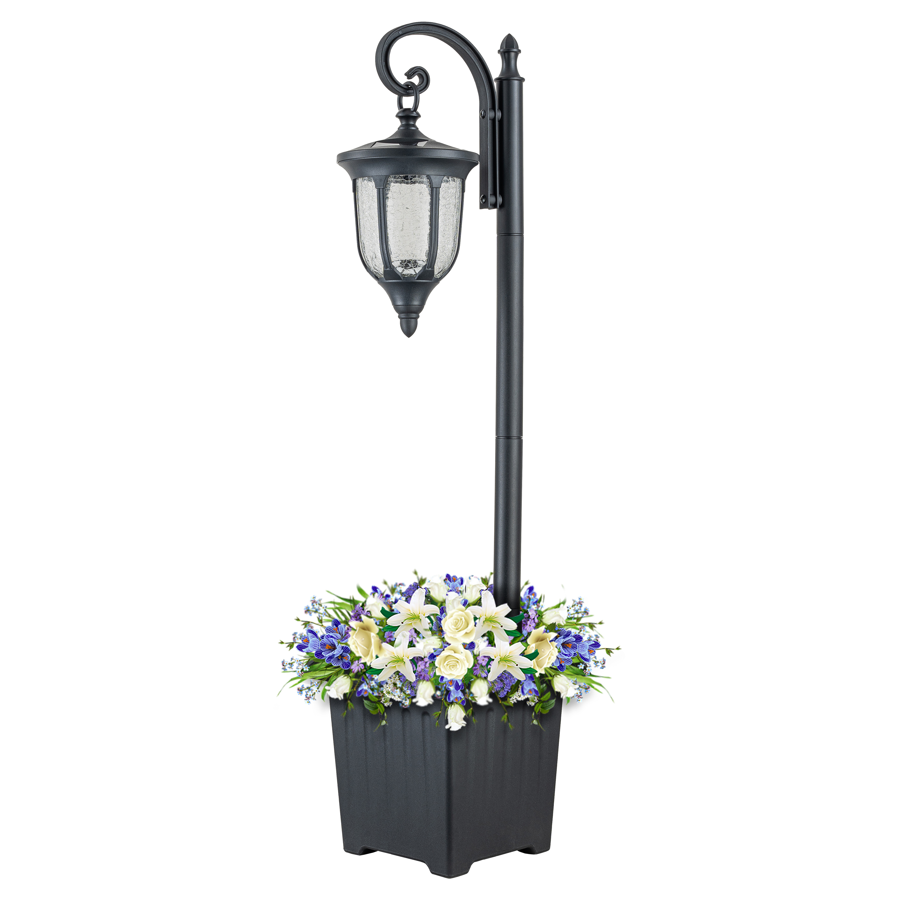 SunRay Cambrian Multi Function Solar Lamp Post and Planter, Outdoor ...