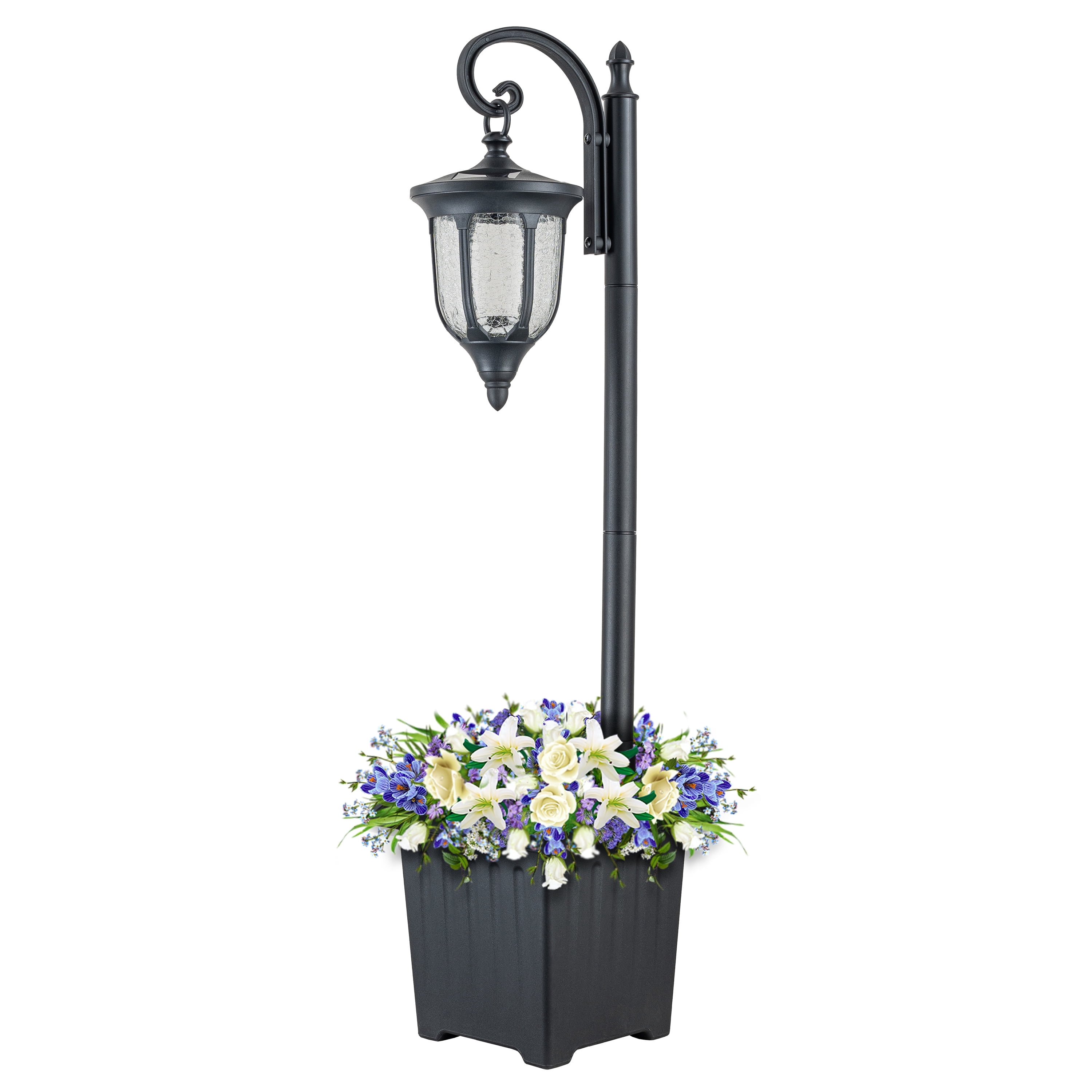 C Cattleya LED Solar Outdoor Garden Lamp Post Light with Planter and ...