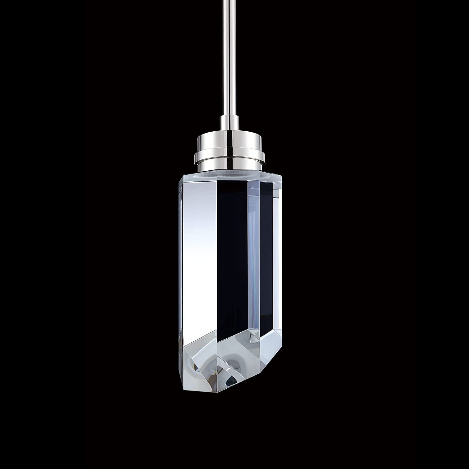 MOTINI Cylinder Pendant Light Clear Handmade Crystal 8W LED Polished ...
