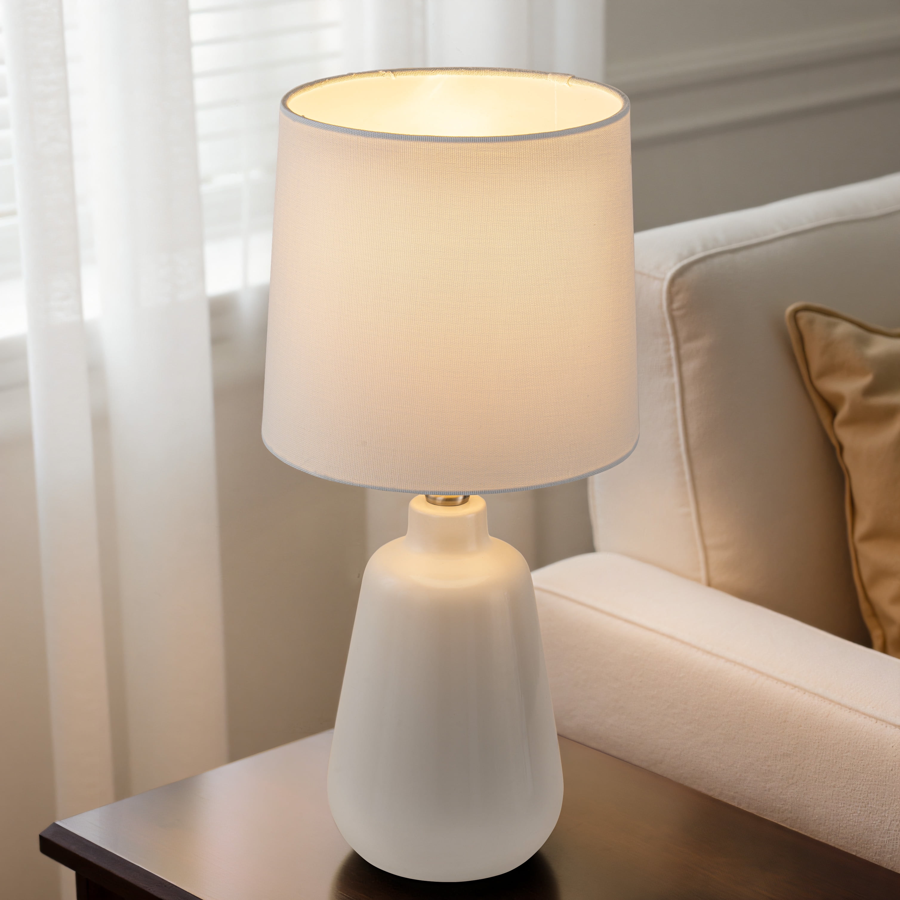 C Cattleya 17.5" 1-Light Starry Table Lamp with White Ceramic Base and ...