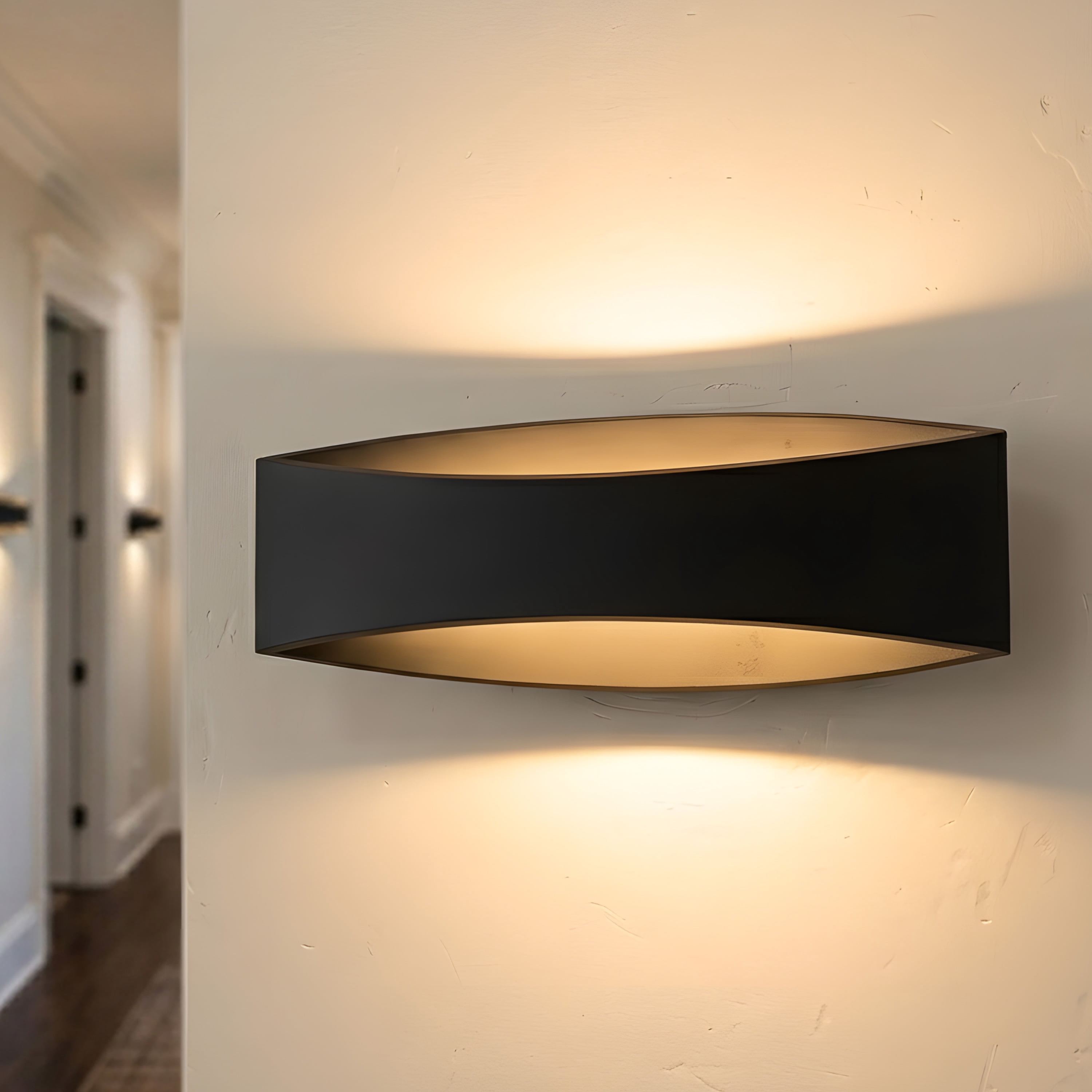 C Cattleya 17-Inch Matte Black Aluminum Dimmable LED Indoor Wall Light ...