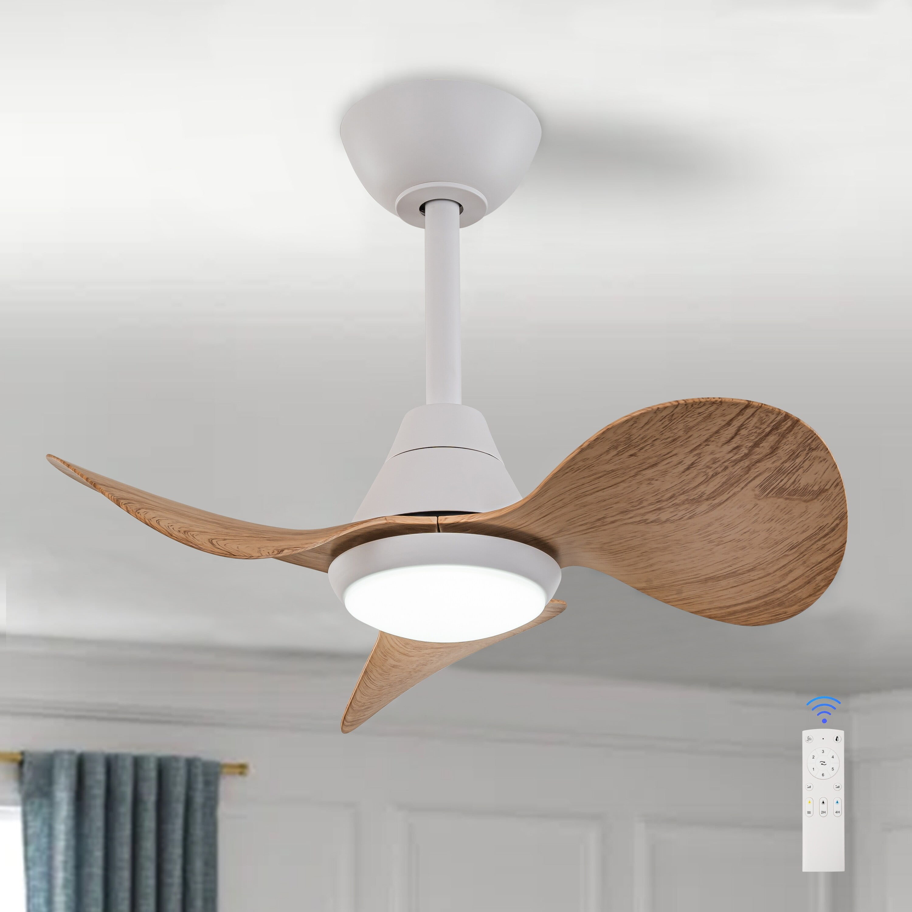 C Cattleya 24" 3 Blades DC Motor Dimmable Integrated LED Ceiling Fan ...