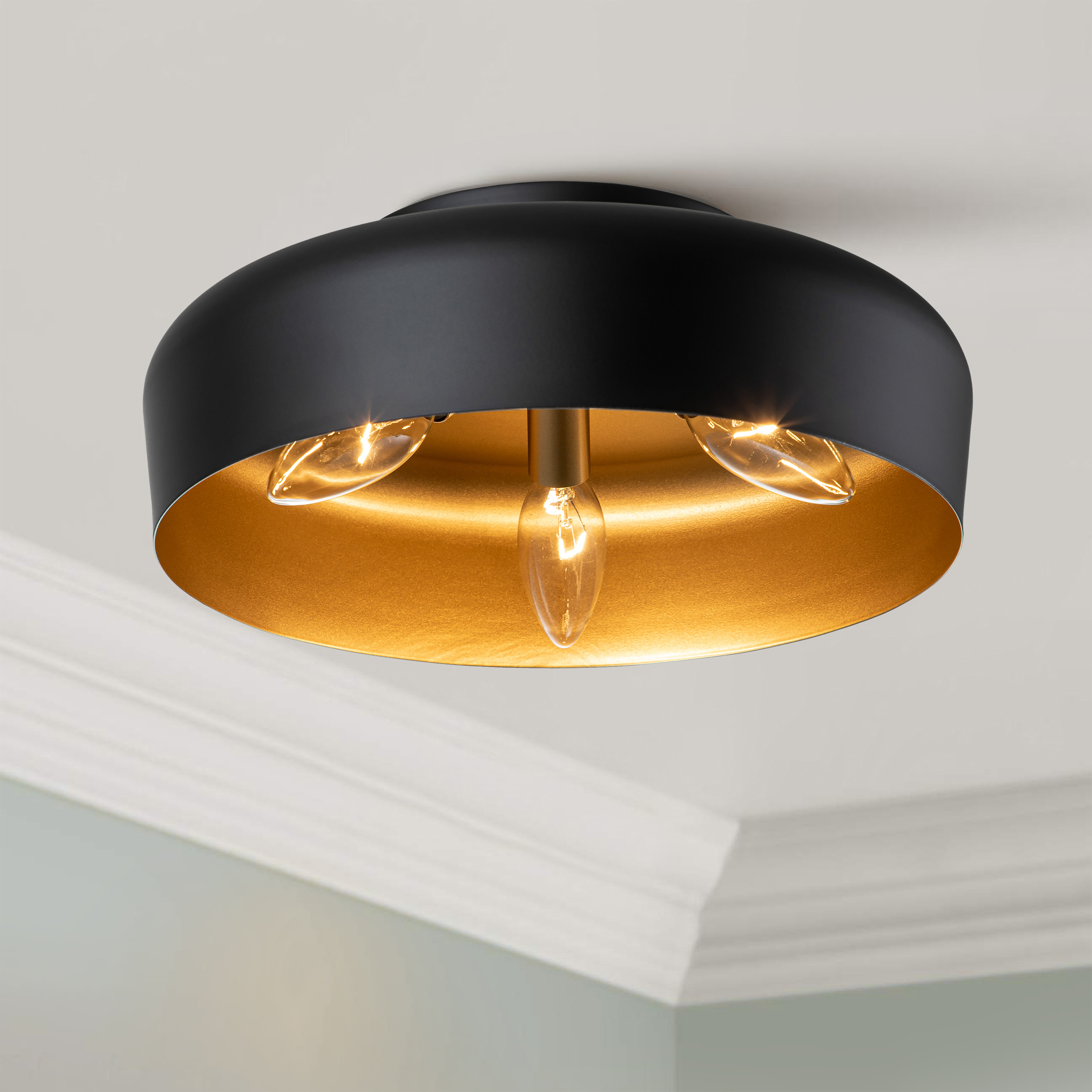 C Cattleya Modern Elegant 3-Light Ceiling Fixture, Matte Black Finish ...