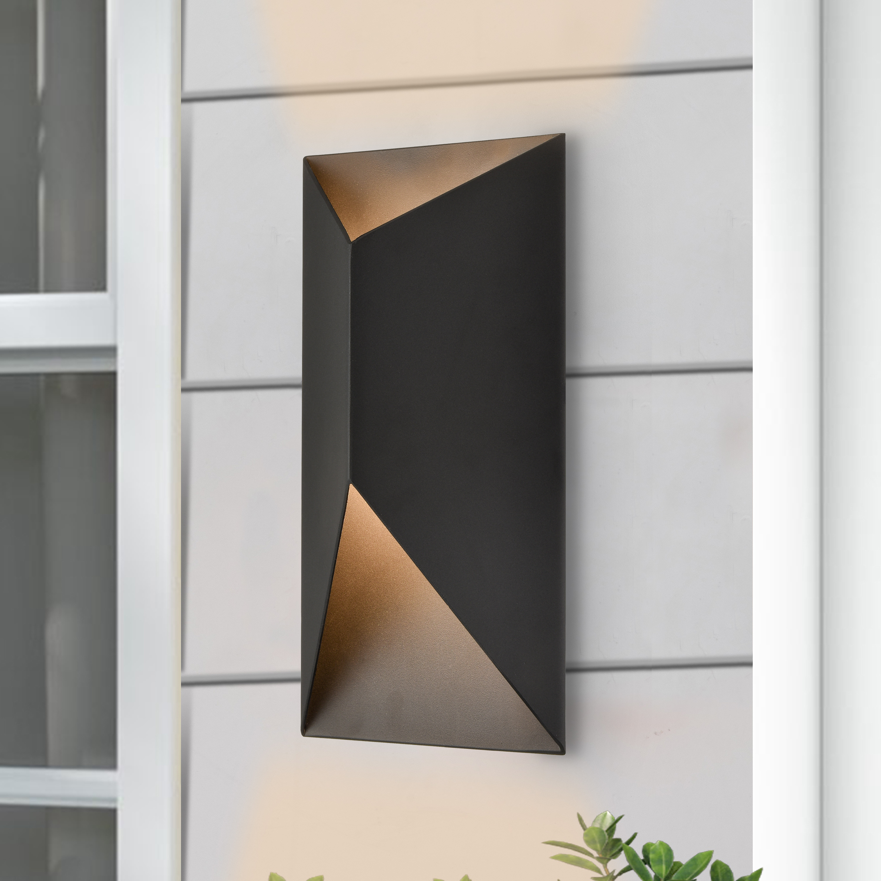 C Cattleya Matte Black Modern LED Outdoor Wall Light - Walmart.com