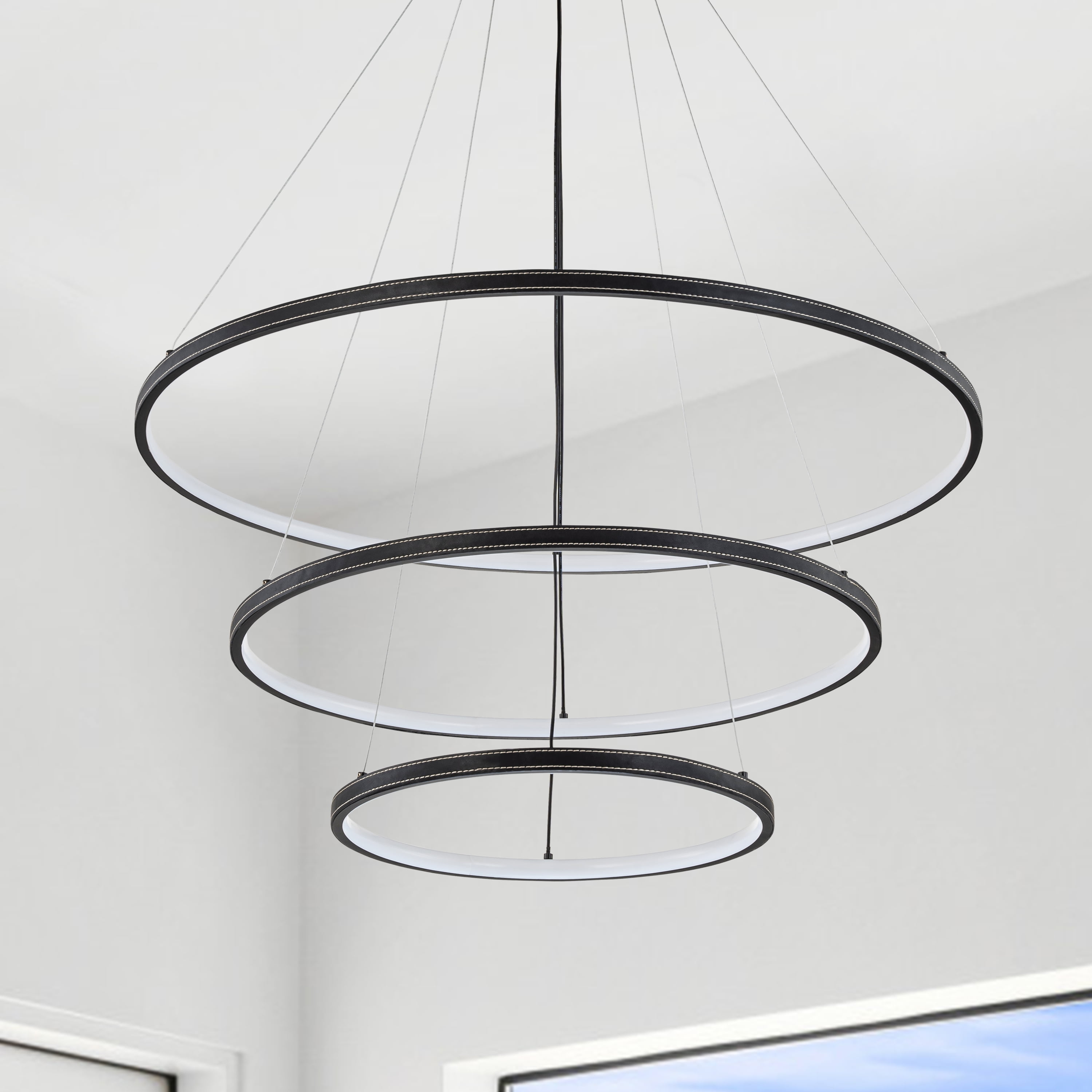 C Cattleya Modern 45-Watt 3-Light Tiered Integrated LED Rings ...