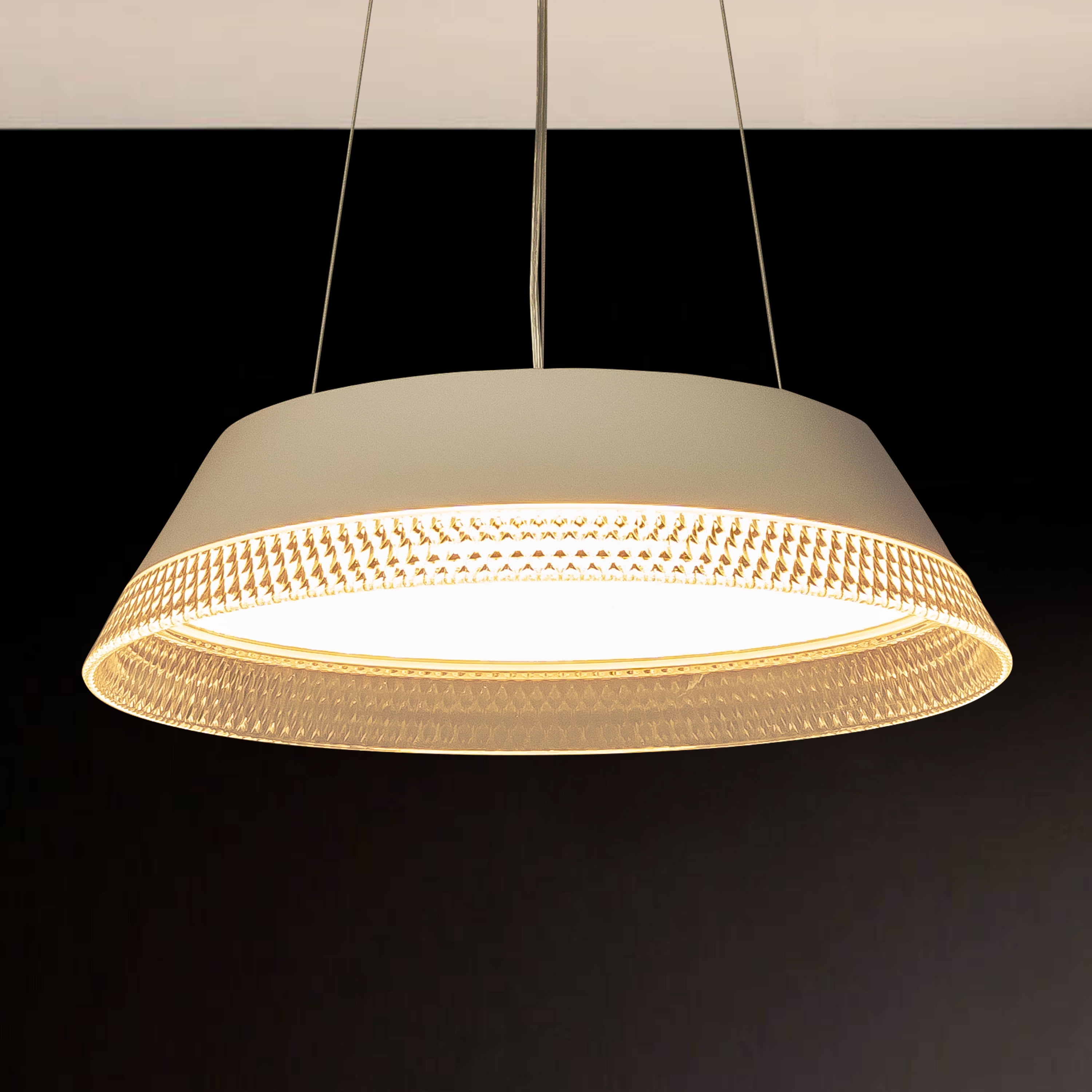 C Cattleya White Aluminum Dimmable LED Pendant Light with PVC Diffuser ...