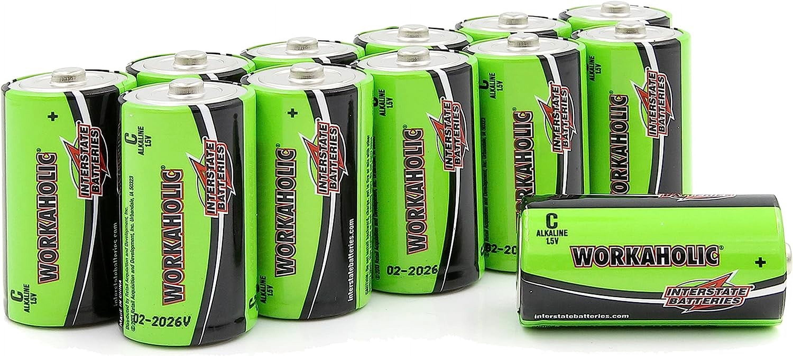 C Cell Alkaline Battery (12 Pack) All-Purpose 1.5V High Performance ...