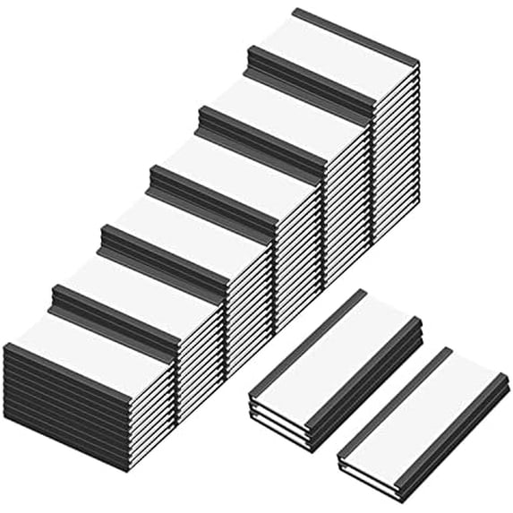 C Channel Magentic Label Holders 1x2 Inch with Paper Inserts and Clear ...