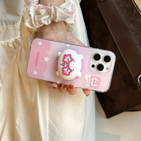 C-Chiikawa Hachiware Usagi with magnetic bracket Phone case for iPhone ...