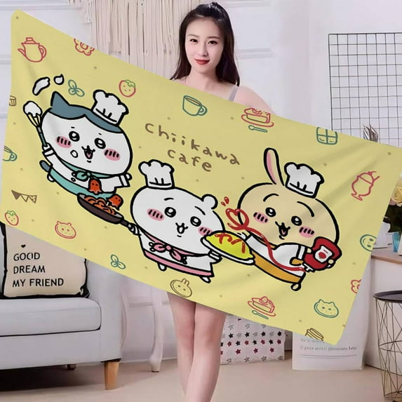 C-ChiikawaS Classic Beach Towel Cartoon Cute Summer Large Bath Pool ...