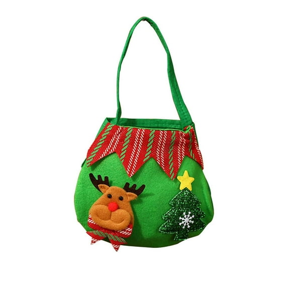 C Christmas Bag With Reindeer Design For Tree Ornament And Candy ...