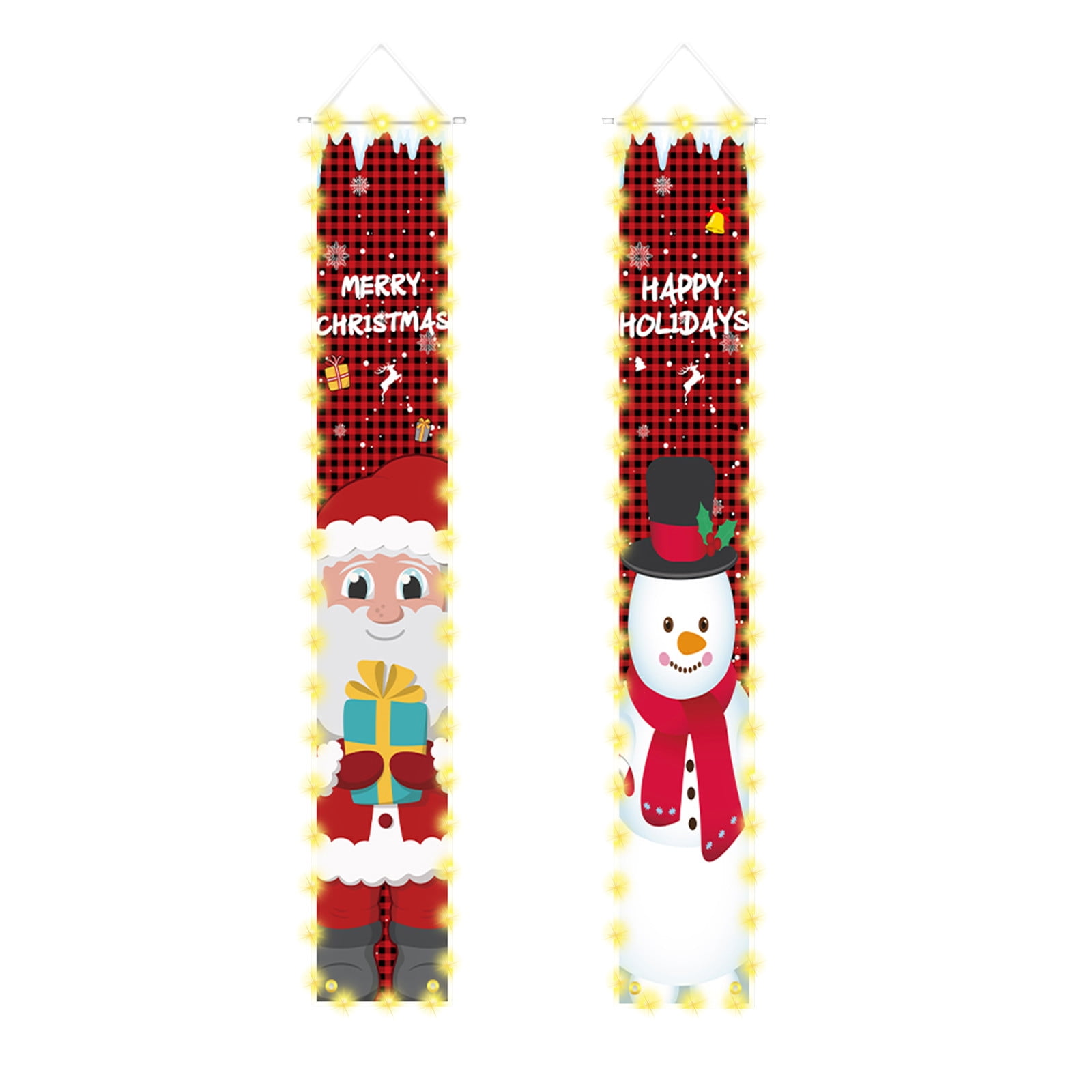 C Christmas Couplet Door Curtain With Lights Custom Party Decoration ...