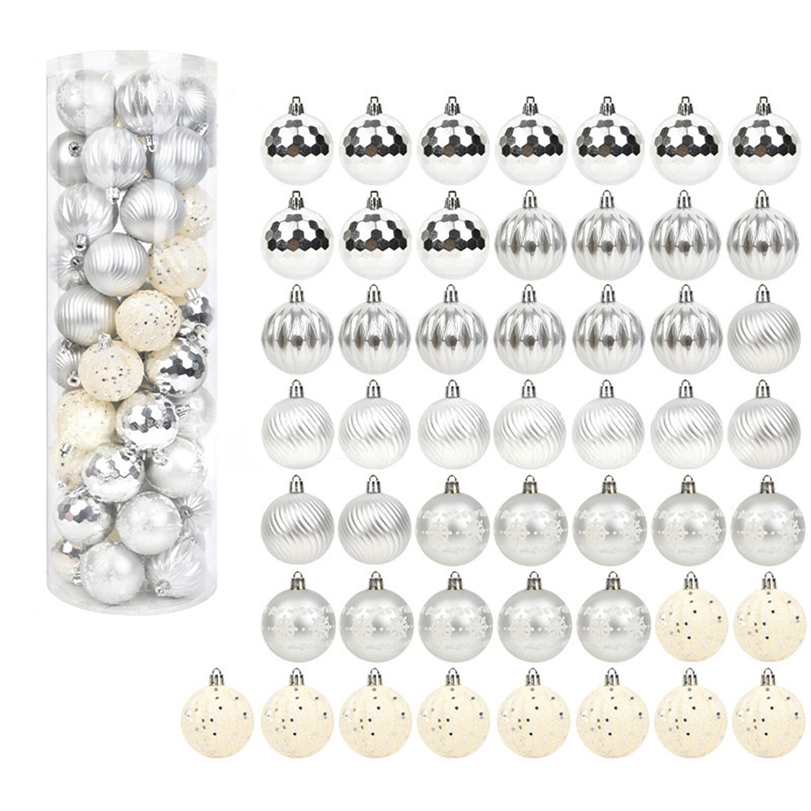 C Christmas Decorations Boxed 236In Plastic Painted Balls 50 Pieces ...