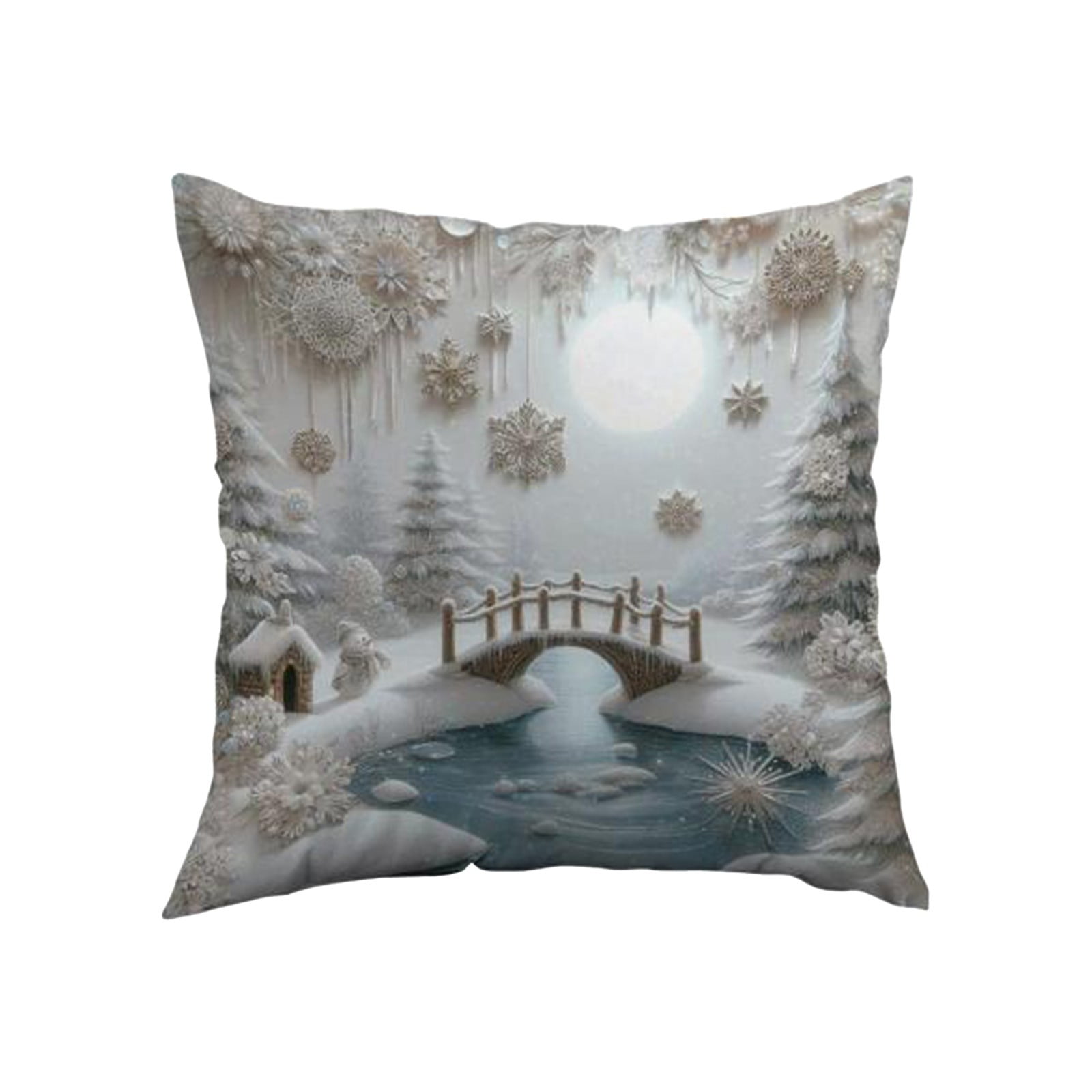 C Christmas Pillow Cover With Hidden Zipper For Living Room And Bedroom ...