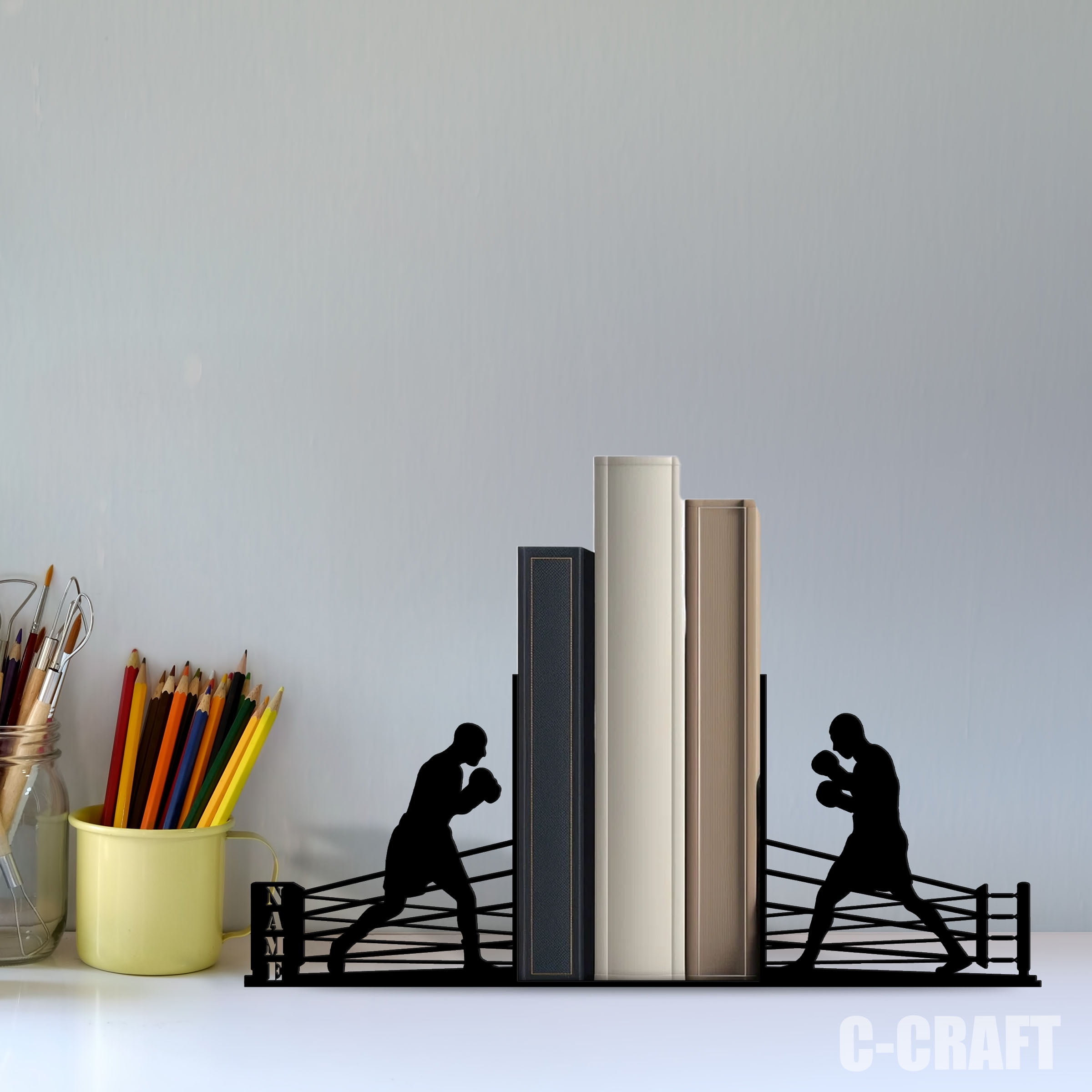 C-Craft Stainless Steel Boxing Bookend, Adjustable, 5 Inch for Home ...