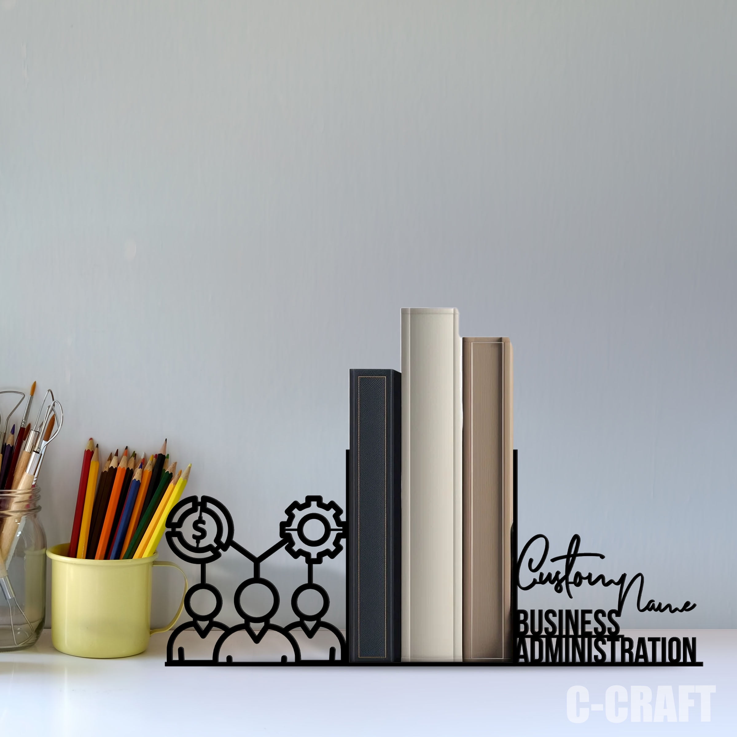 C-Craft Stainless Steel Business Administration Bookend, Adjustable, 5 ...