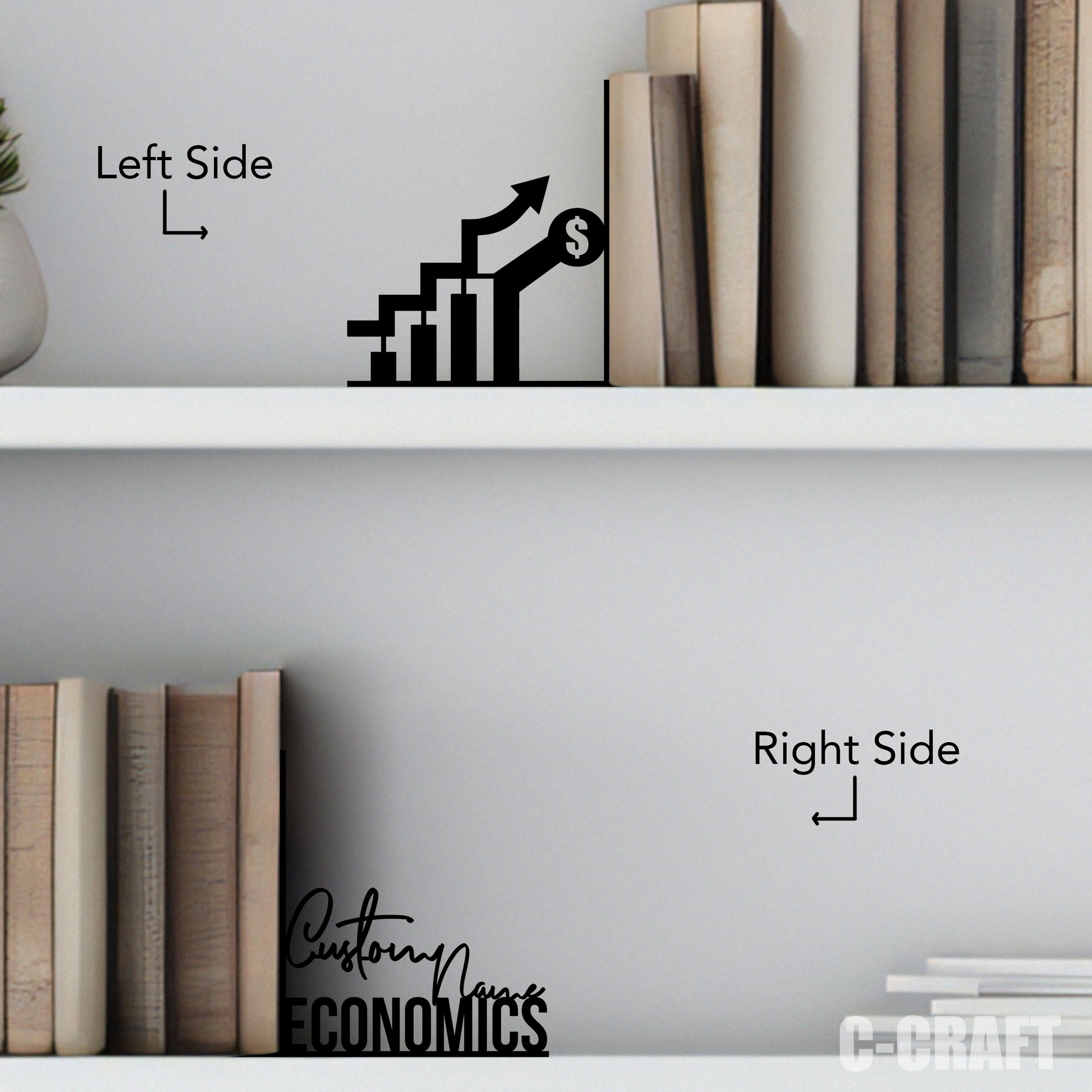 C-Craft Stainless Steel Economics Bookend, Adjustable, 5 Inch for Home ...
