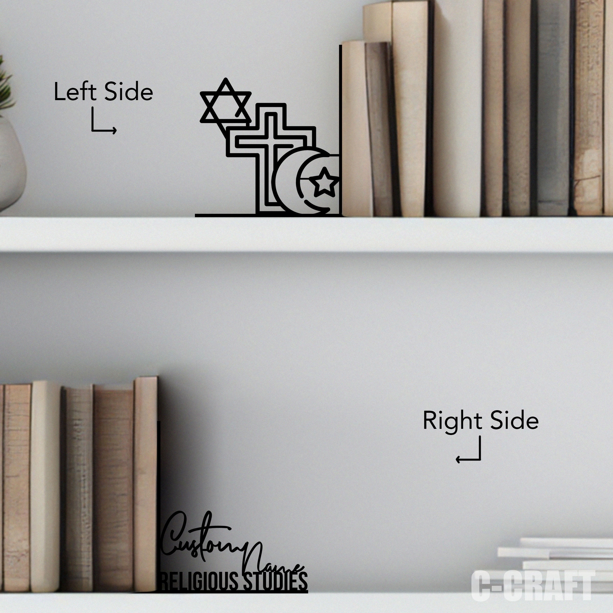 C-Craft Stainless Steel Religious Studies Bookend, Adjustable, 5 Inch ...