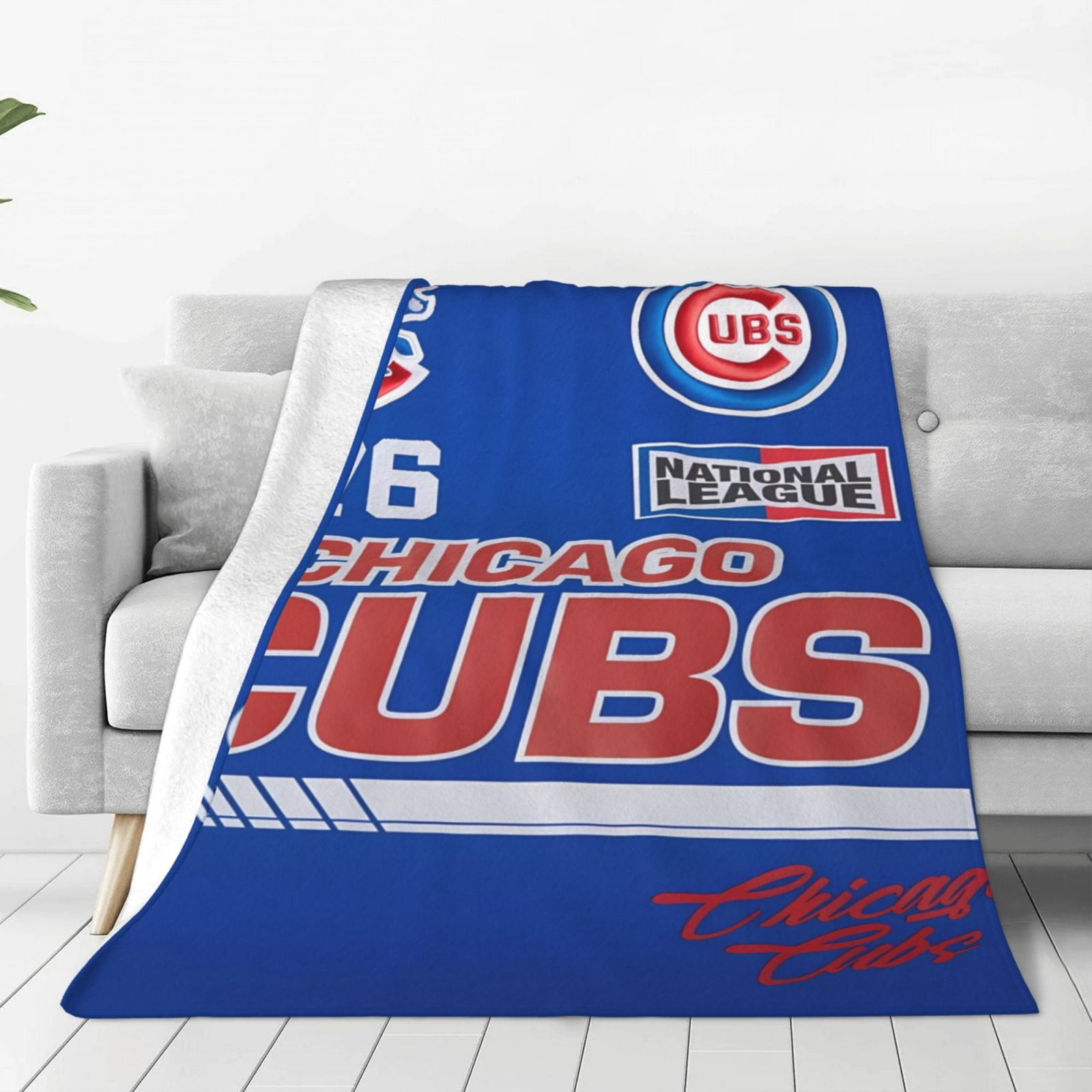 C_Cubs Custom Cozy Flannel Blanket, Baseball Team Themed Multi-Purpose ...