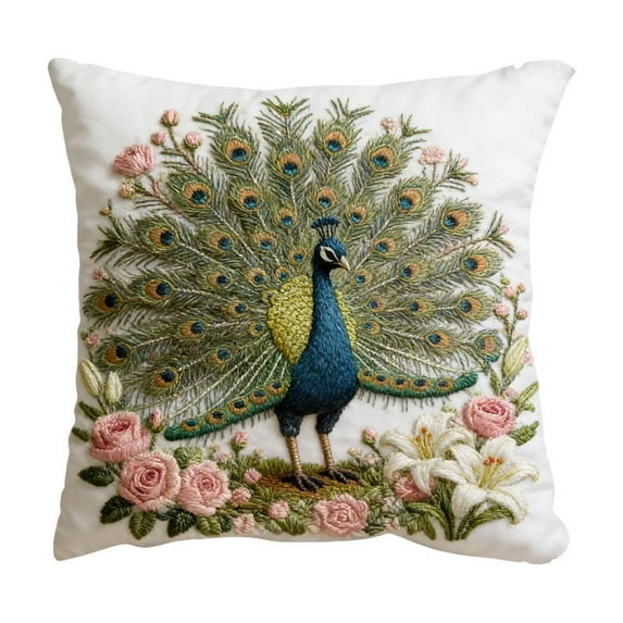 C Cute Embroidery Decorative Throw Pillow Cover With 3D Effect For Sofa ...