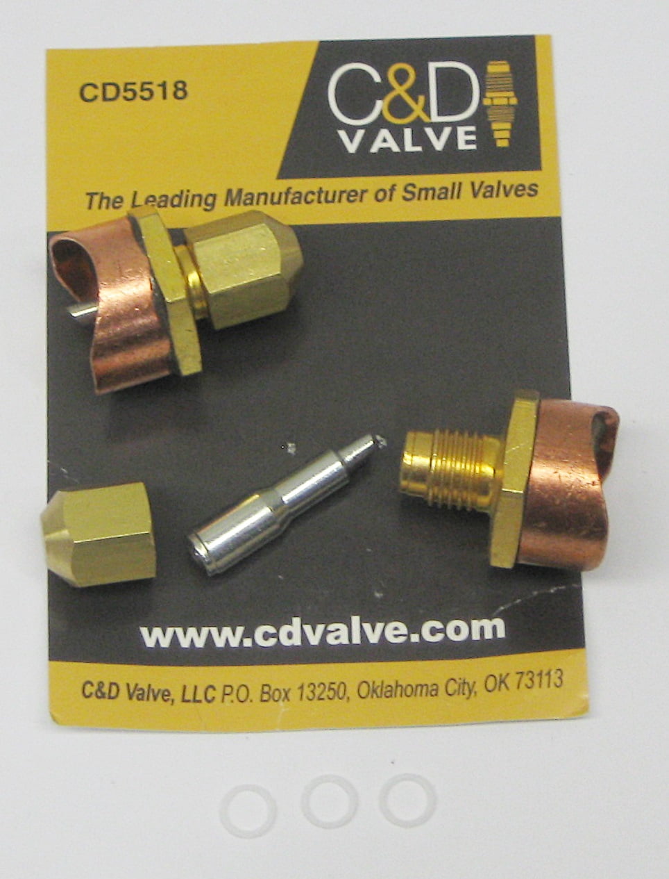 C&D Braze-On Self-Piercing Copper Saddle Valve for 1-1/8" Tube CD5518 ...