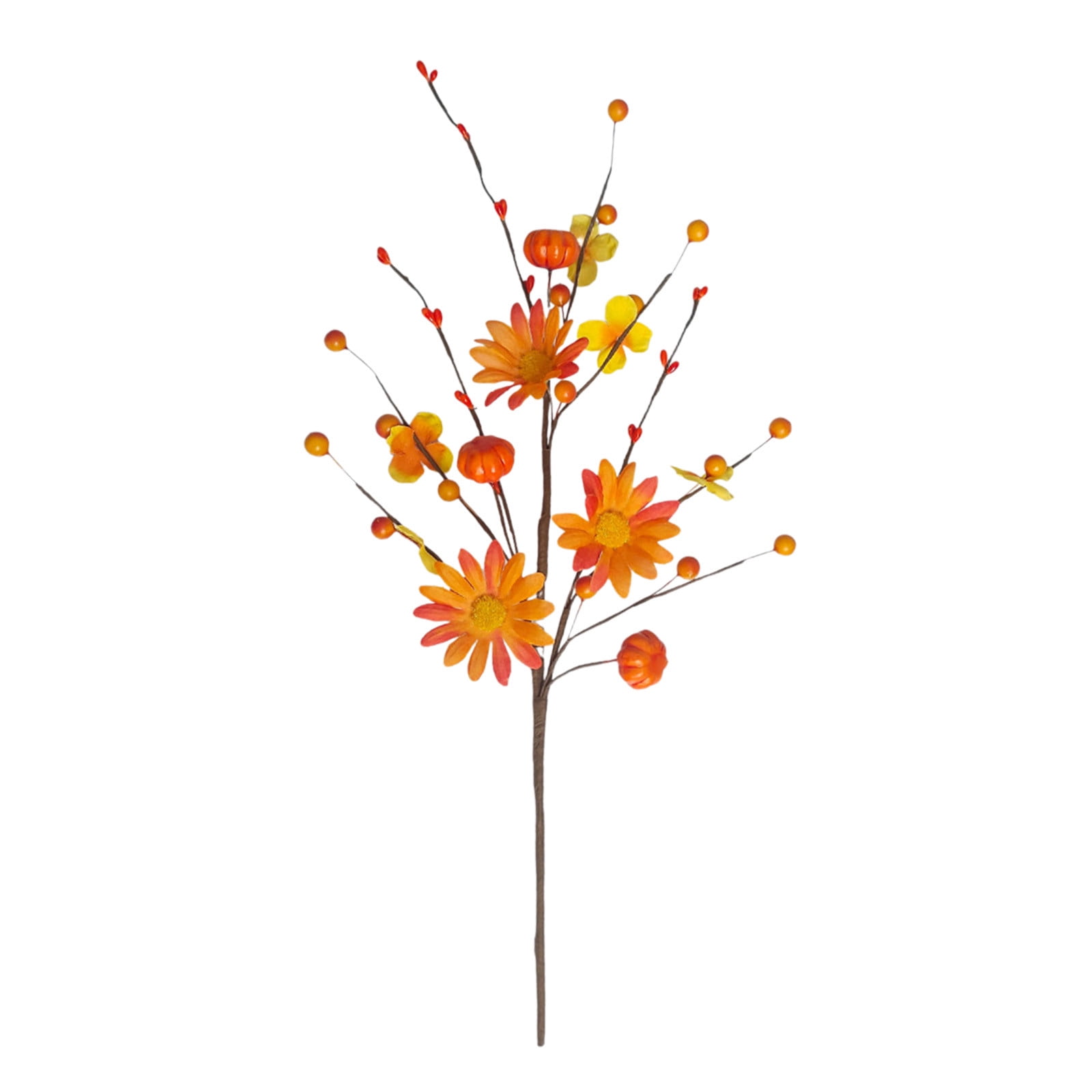 C Daisy And Pumpkin Branch For Thanksgiving Table Decor With Autumn ...