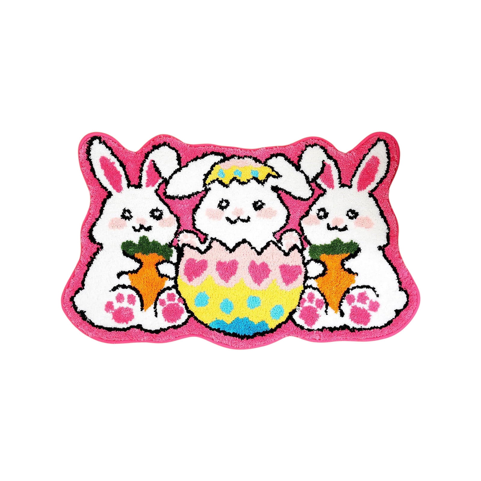 C Decorative Bunny Egg Shaped Floor Mat Super Soft Cozy Area Rug For ...
