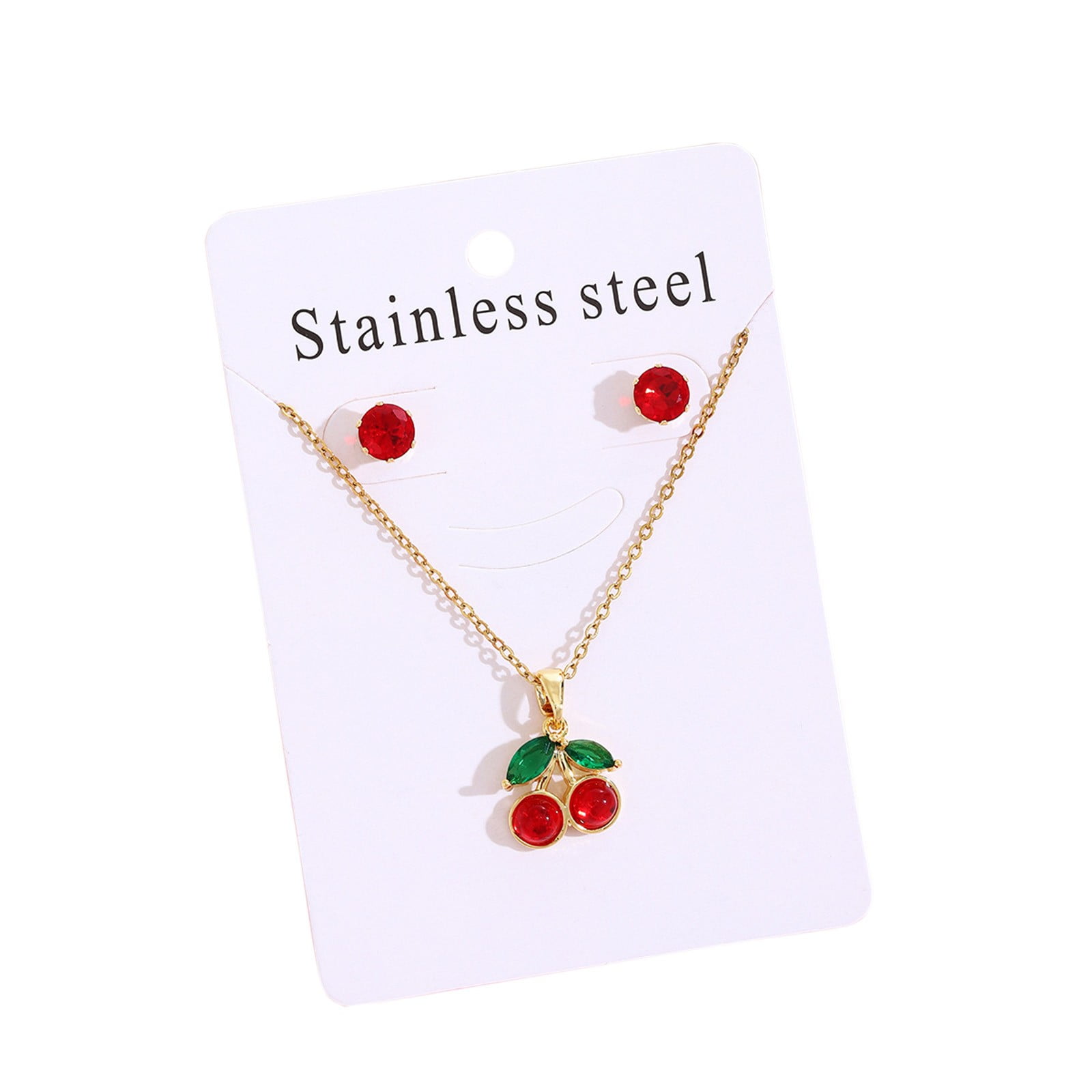 C Delicate Collarbone Necklace And Earrings Jewelry Set 304 Stainless ...