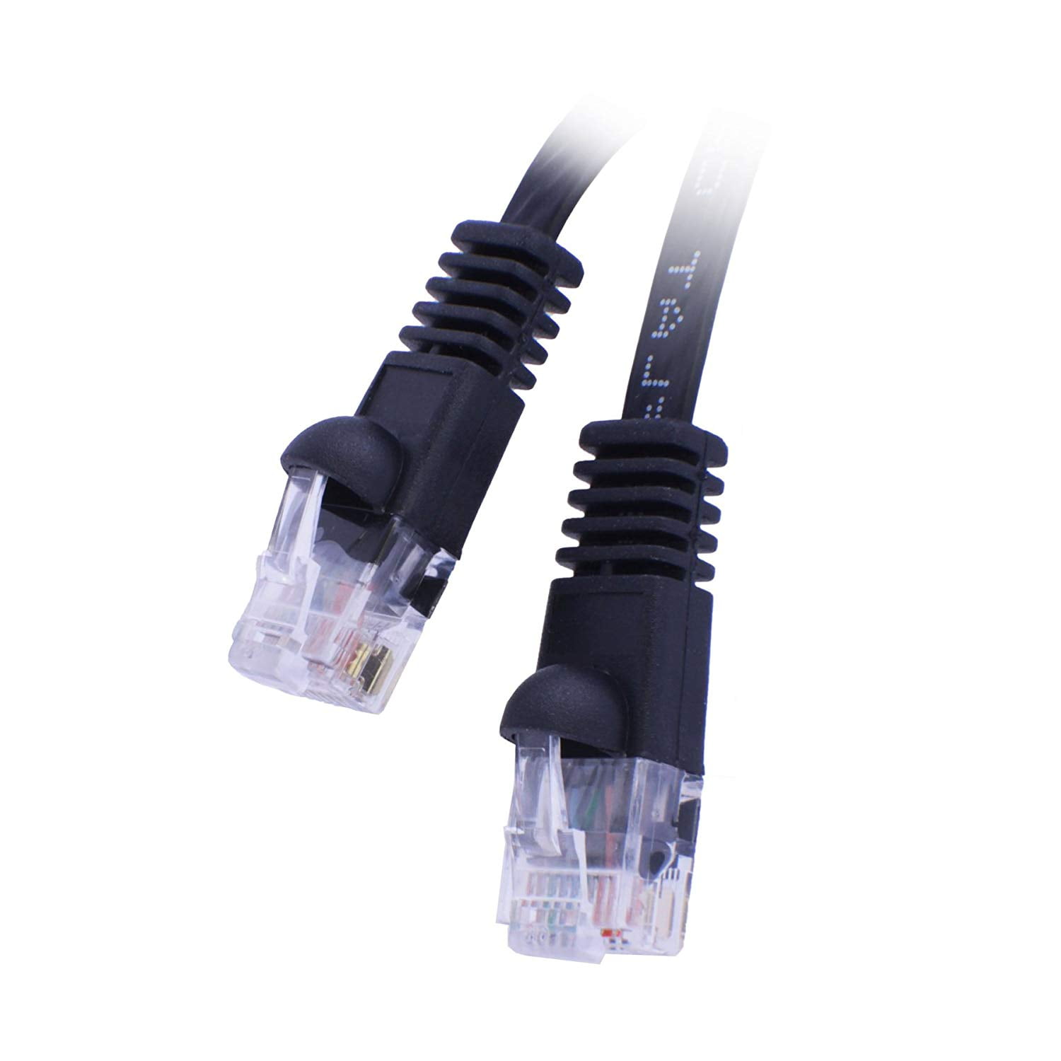 C&E 1-Feet Premium Ultra CAT6 550 MHZ Flat Patch Cable, 10-Pack, Black ...