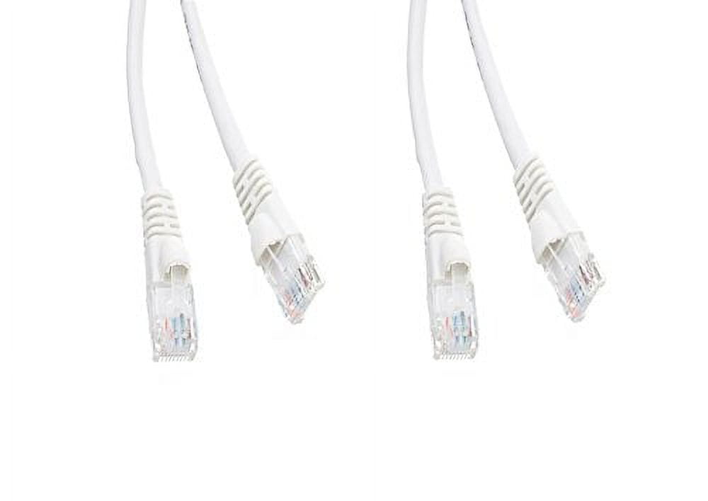 C&E 2 Pack, CAT5E White Hi-Speed LAN Ethernet Patch Cable, Snagless ...