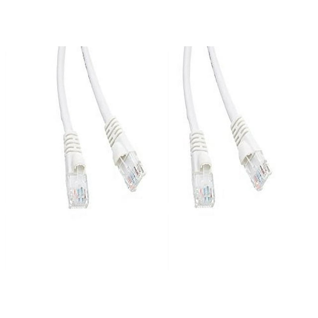C&E 2 Pack, CAT5E White Hi-Speed LAN Ethernet Patch Cable, Snagless ...